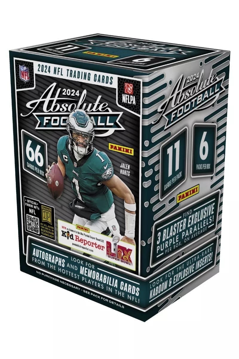 Panini 2024 Absolute Football Hobby Blaster Box, 6 Packs, 11 Cards per ...