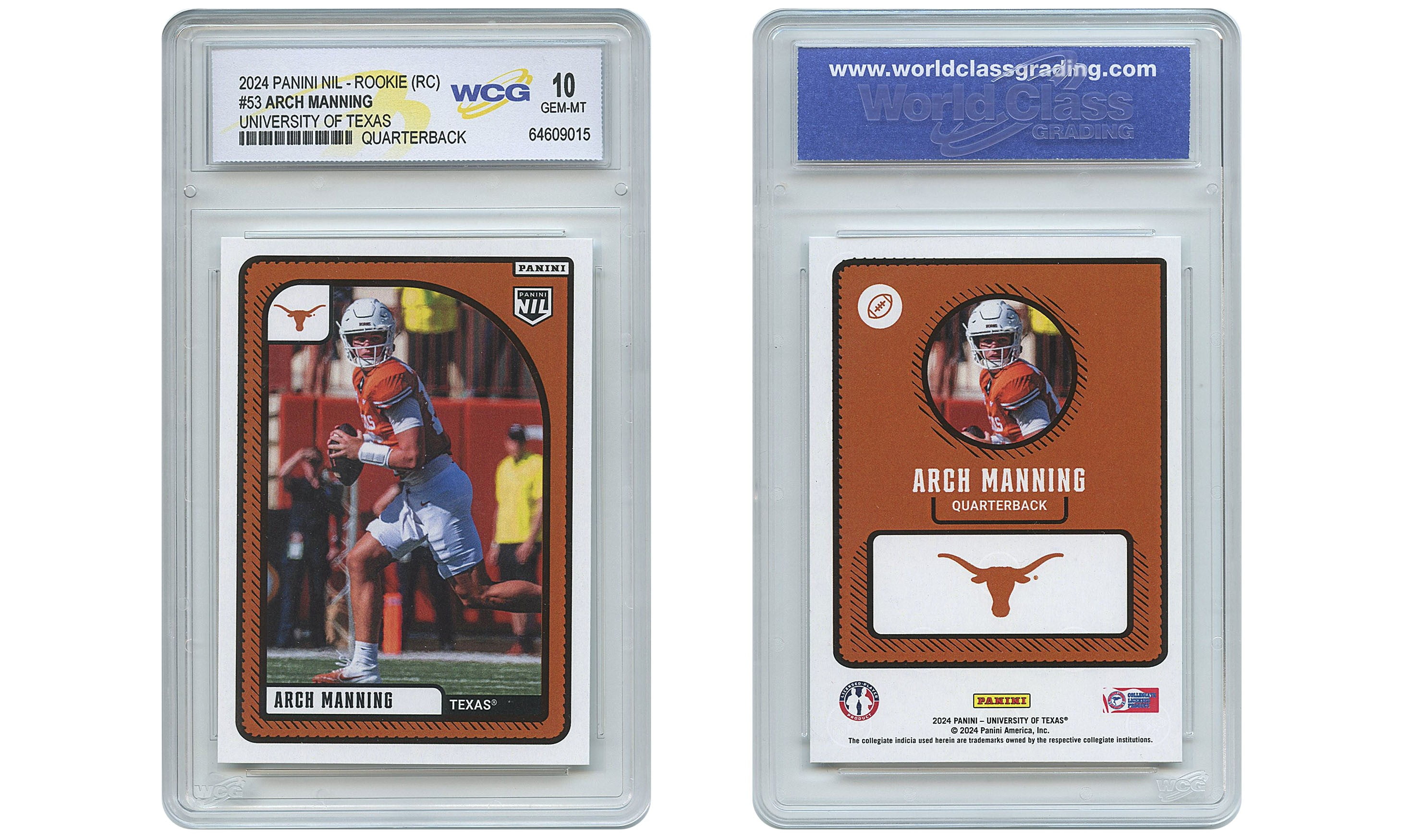 2024 Panini NIL ARCH MANNING Texas Longhorns QB True ROOKIE Card #53 ...