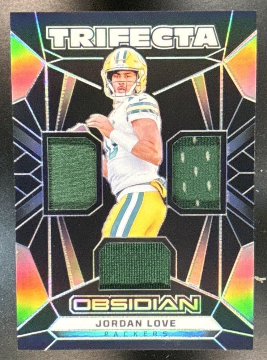 2024 Panini Obsidian Jordan Love Trifecta Swatches #TS-JLE MEM Green ...