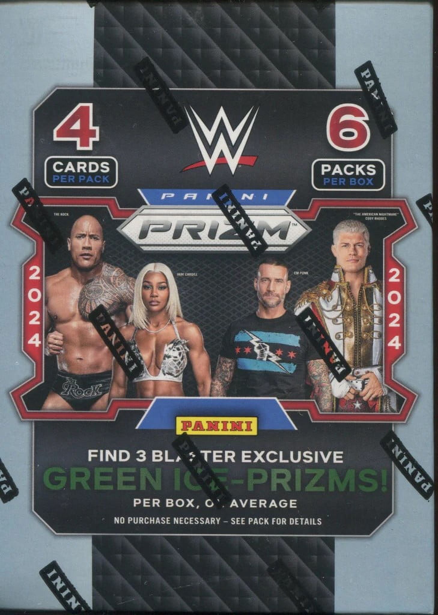 2024 Panini Prizm WWE Blaster Box, 3 Ice Prizms, 6 Inserts, Green ...