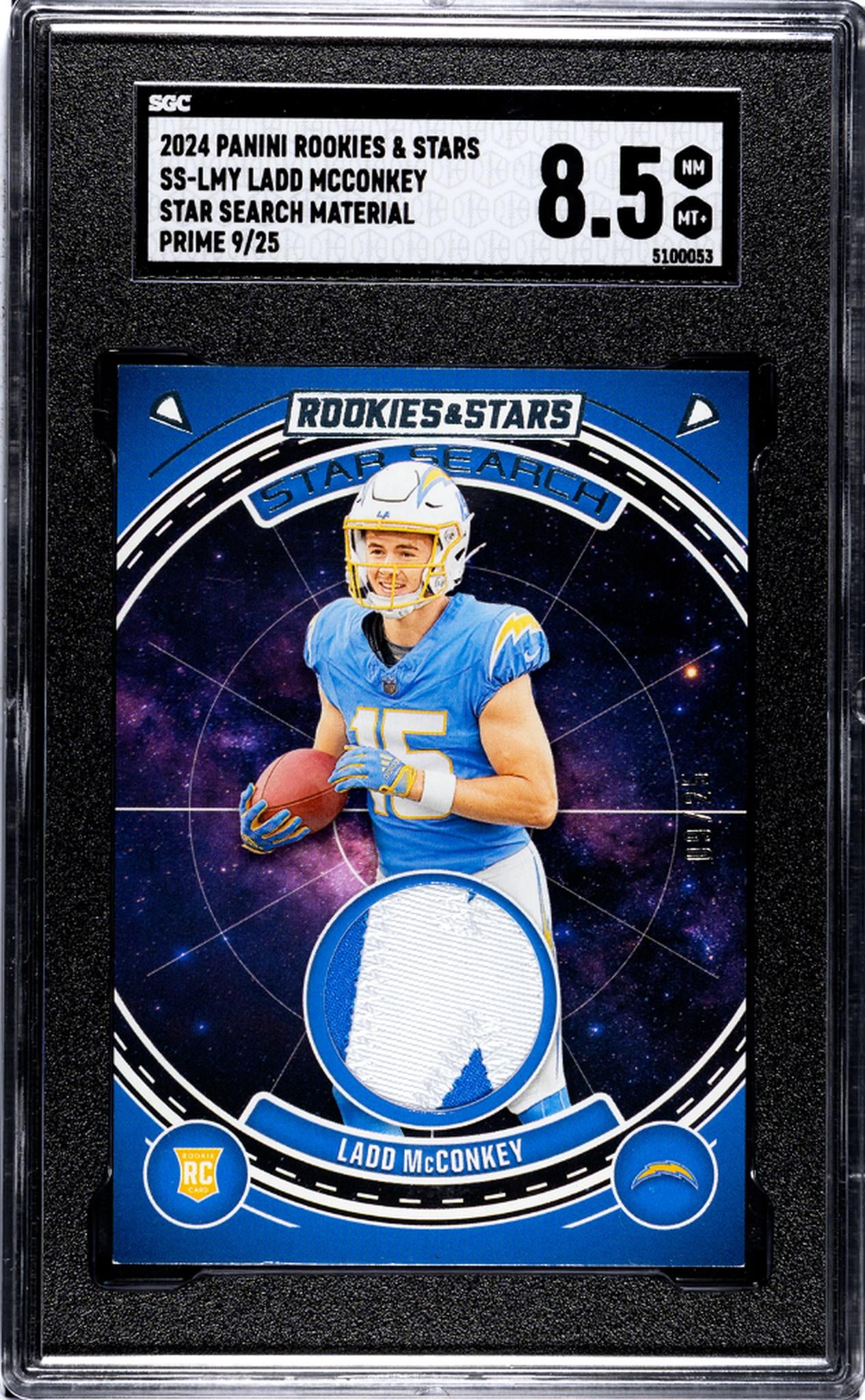 2024 Panini Rookies & Stars #SS-LMY Ladd Mcconkey Star Search Mat. Prime /25 SGC 8.5 - Walmart.com