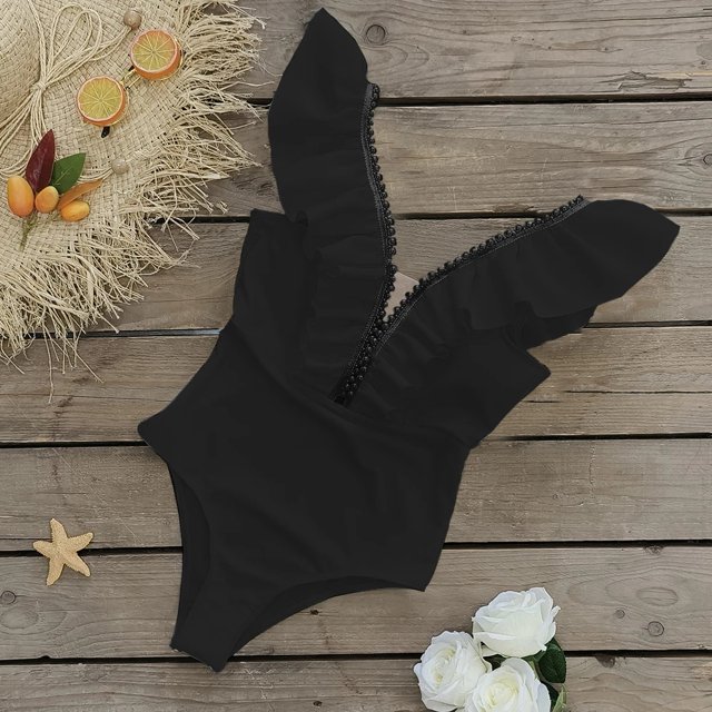 2024 Pearls V Neck One Piece Swimsuit Women Swimwear Push Up Monokini ...