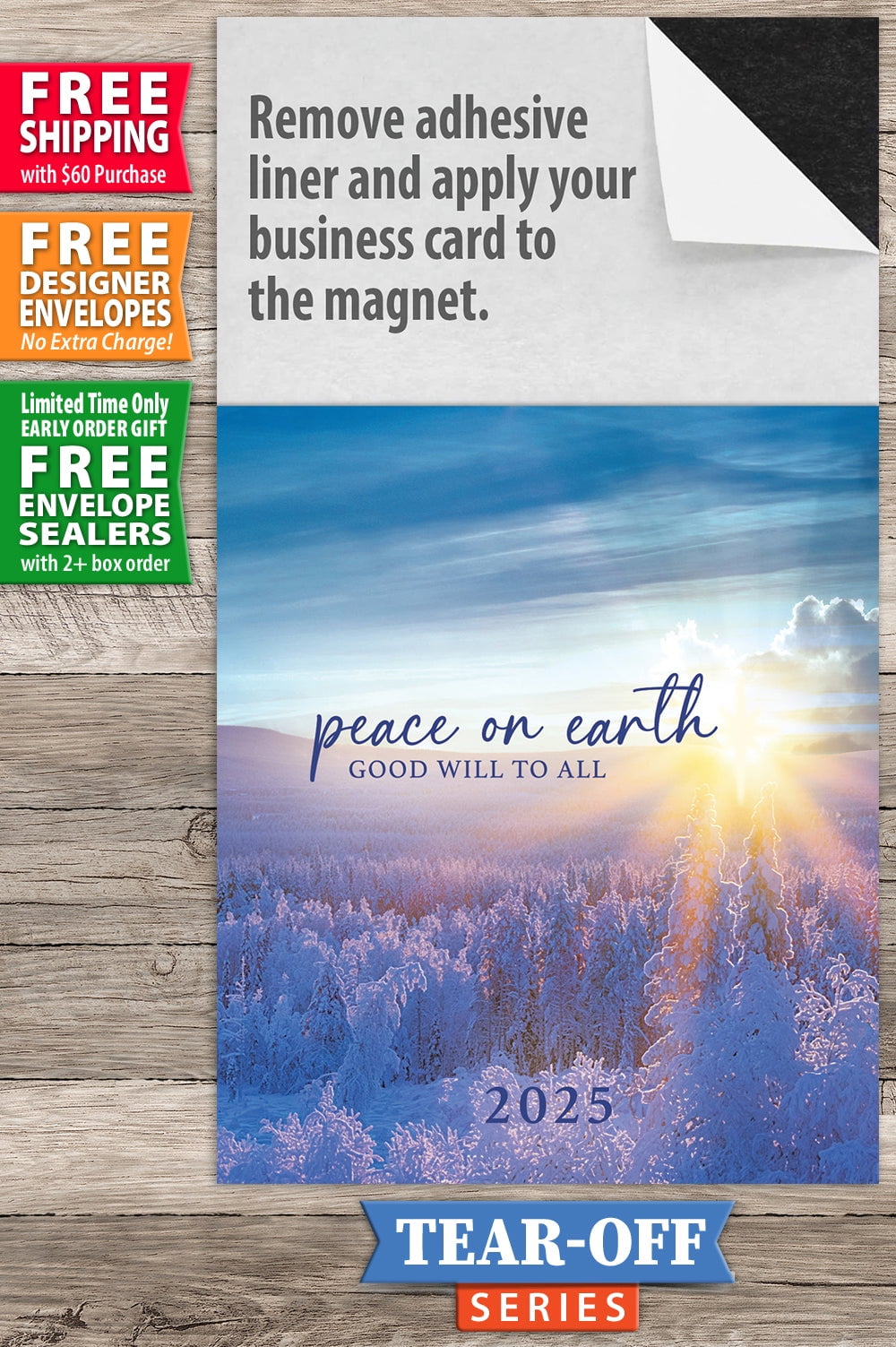 2025 Peel and Stick Magnetic Business Card Calendars, Box of 100 ...
