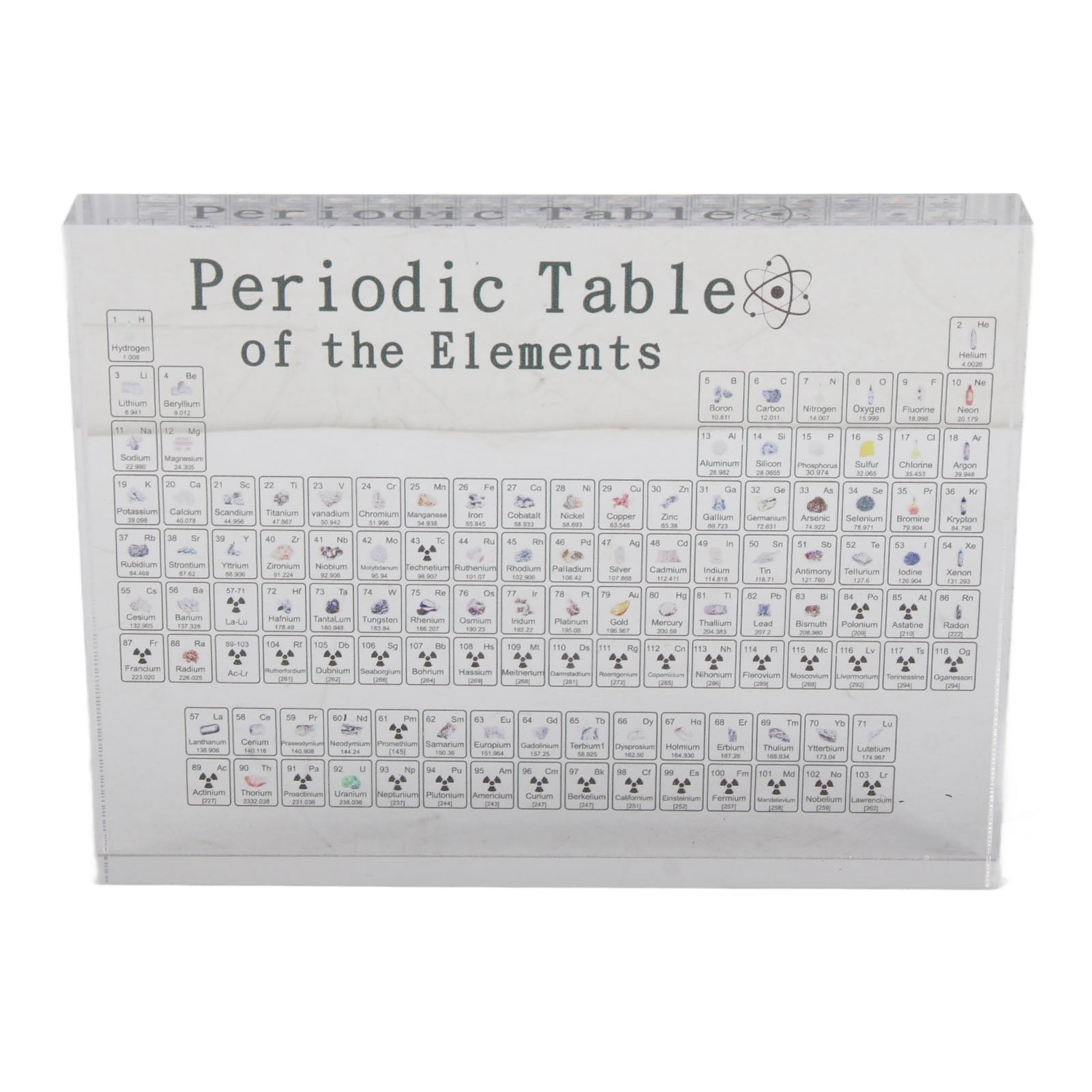 2024 Periodic Table with Real Elements Inside Clear Acrylic Ergonomic ...