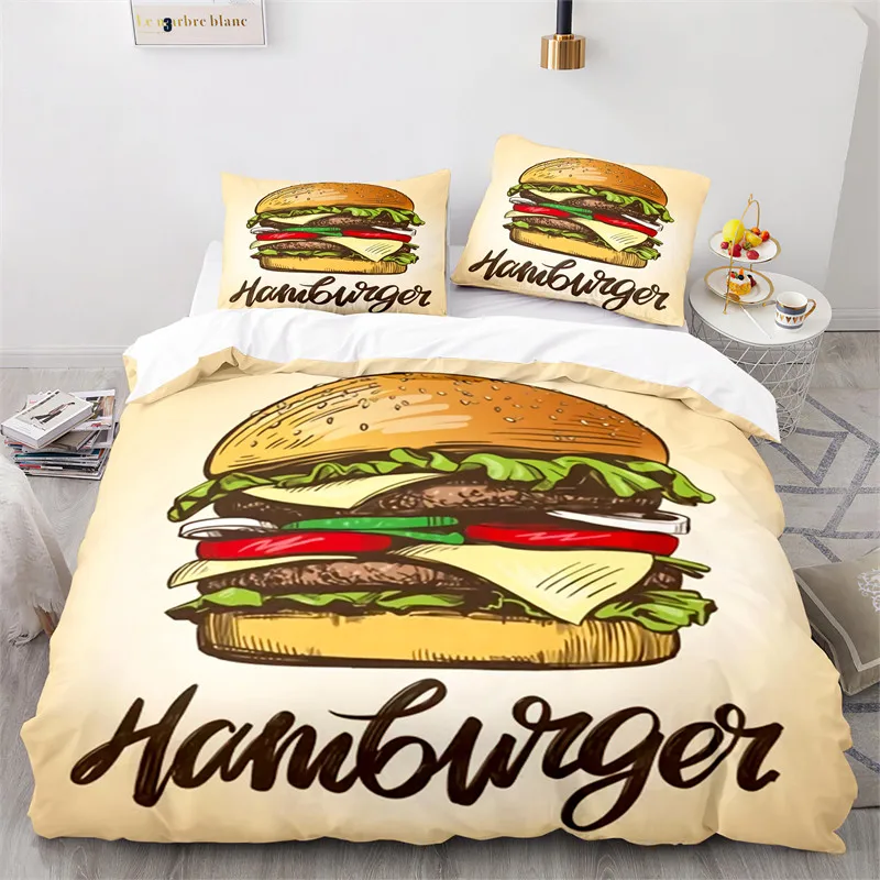 2024 Pizza Duvet Cover Burger Bedding Set Hot Dog French Fries ...