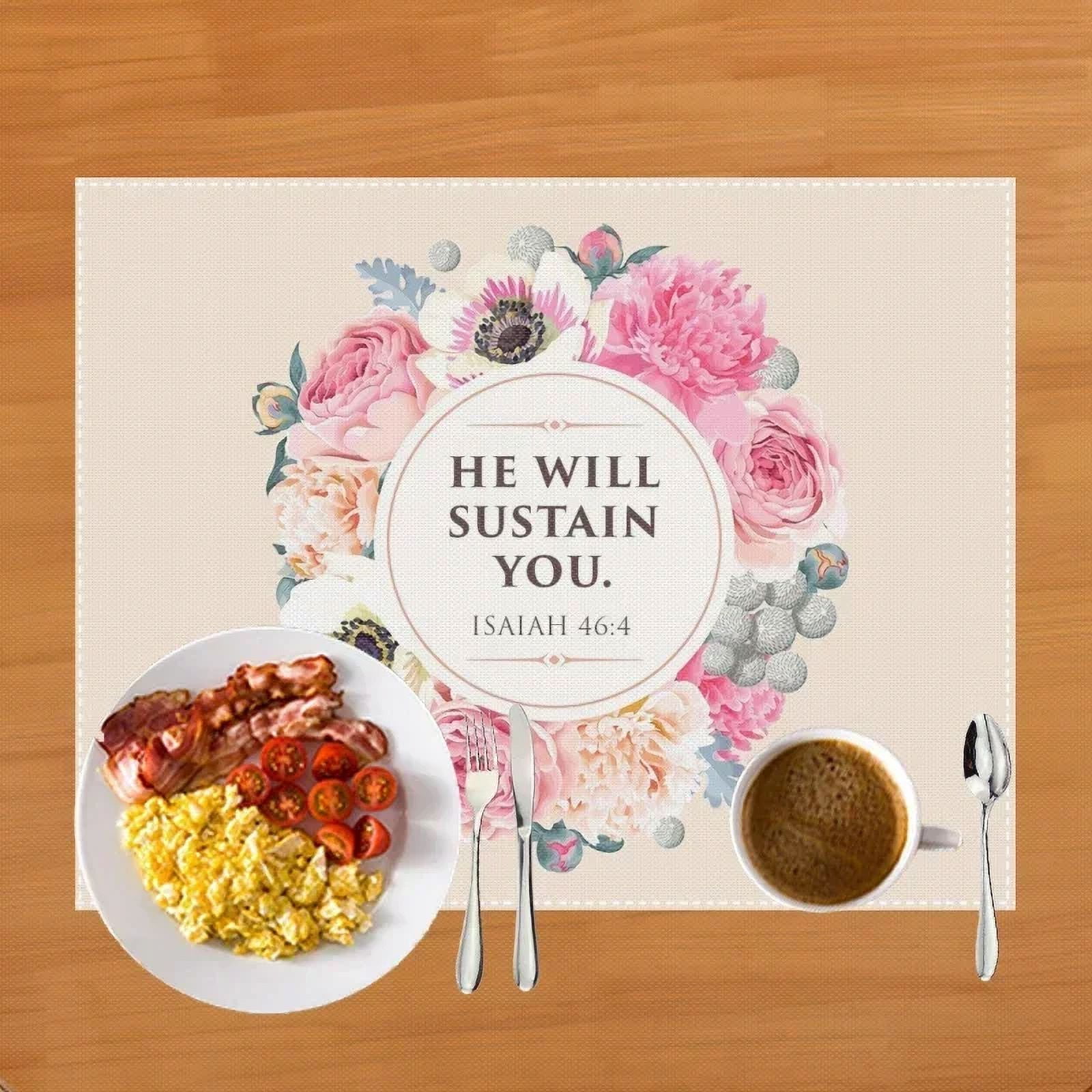 2024 Placemat Bible Verse Print Table Mat for Diner Kitchen Christian ...