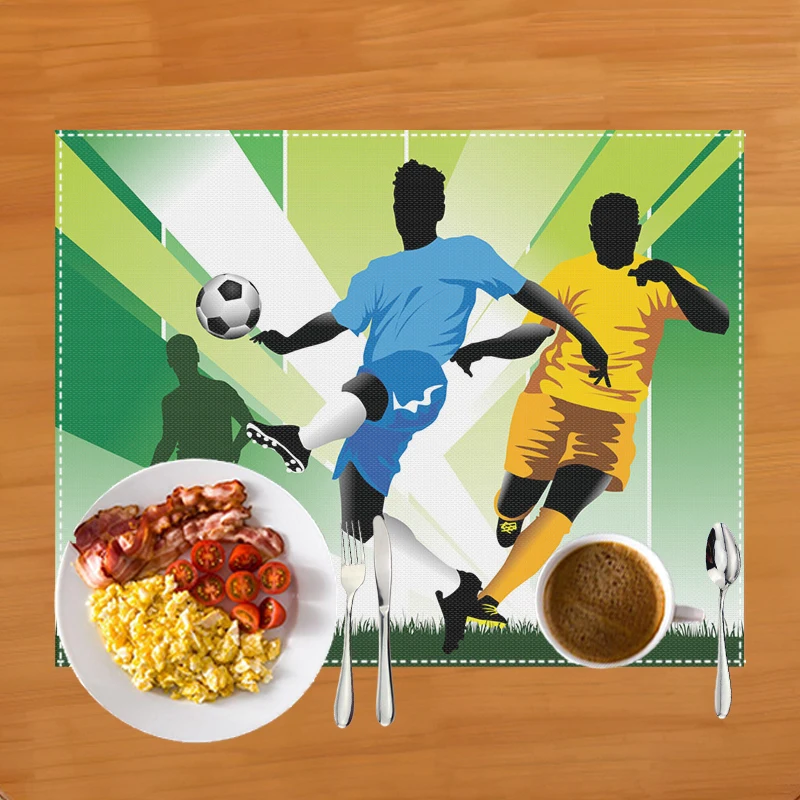 2024 Placemat Soccer Football Field Print for Dining Table Linen ...