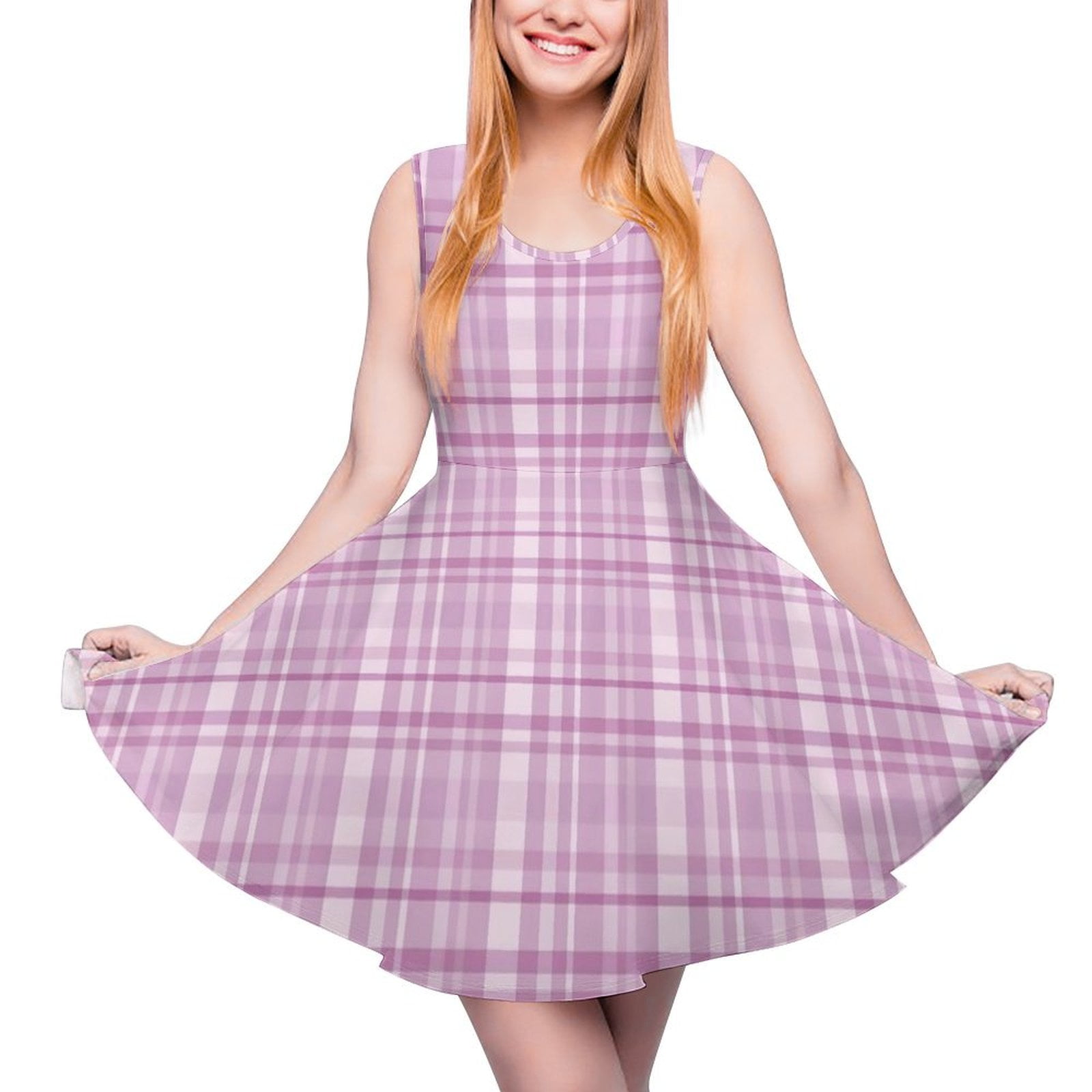 2024 Plaid Print Dress Blue and White Gingham Elegant Dresses ...