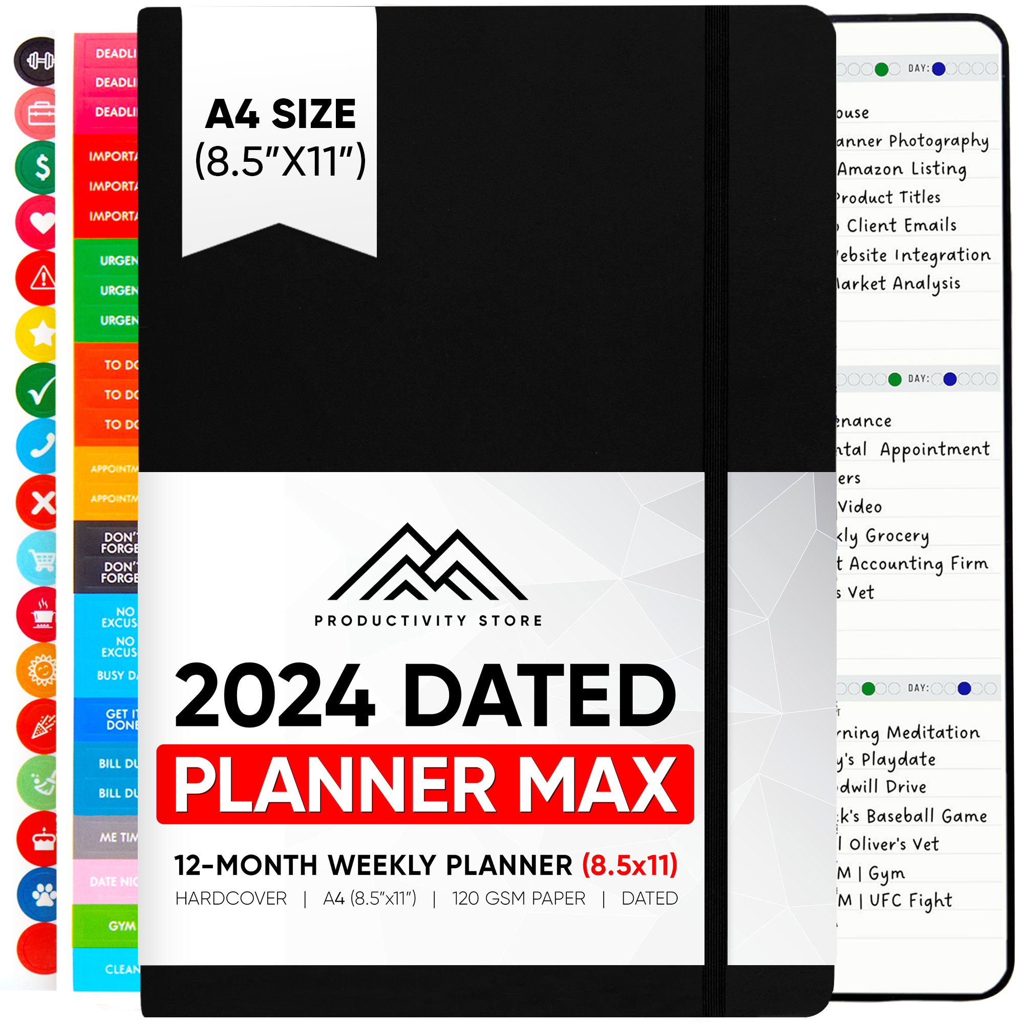 2024 Planner 8.5 x 11 Pro Max - Dated Planner 2024-2024 Calendar 12 ...