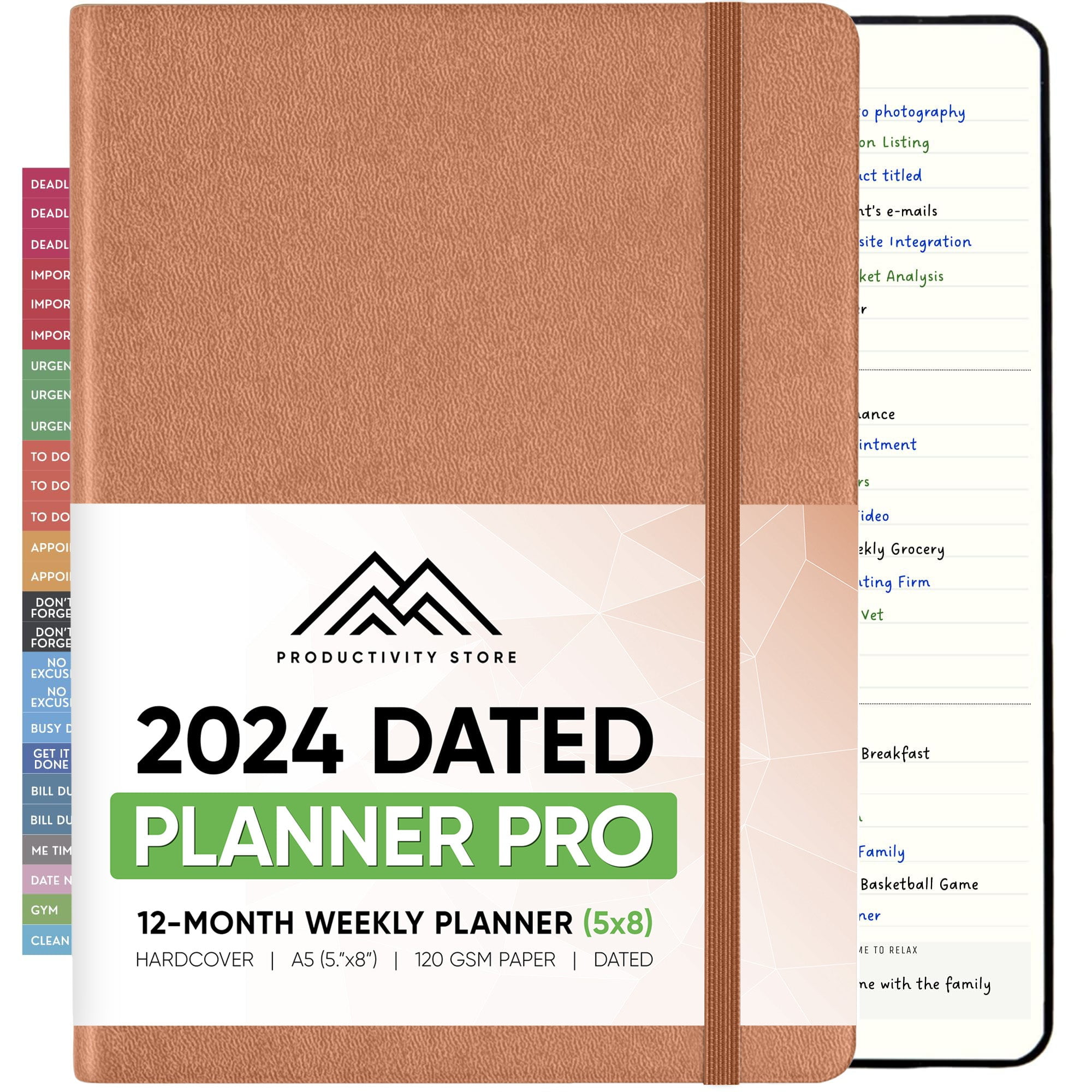 2024 Planner Pro 5.8 x 8.3 - Dated Planner 2024 Calendar 12 Month ...