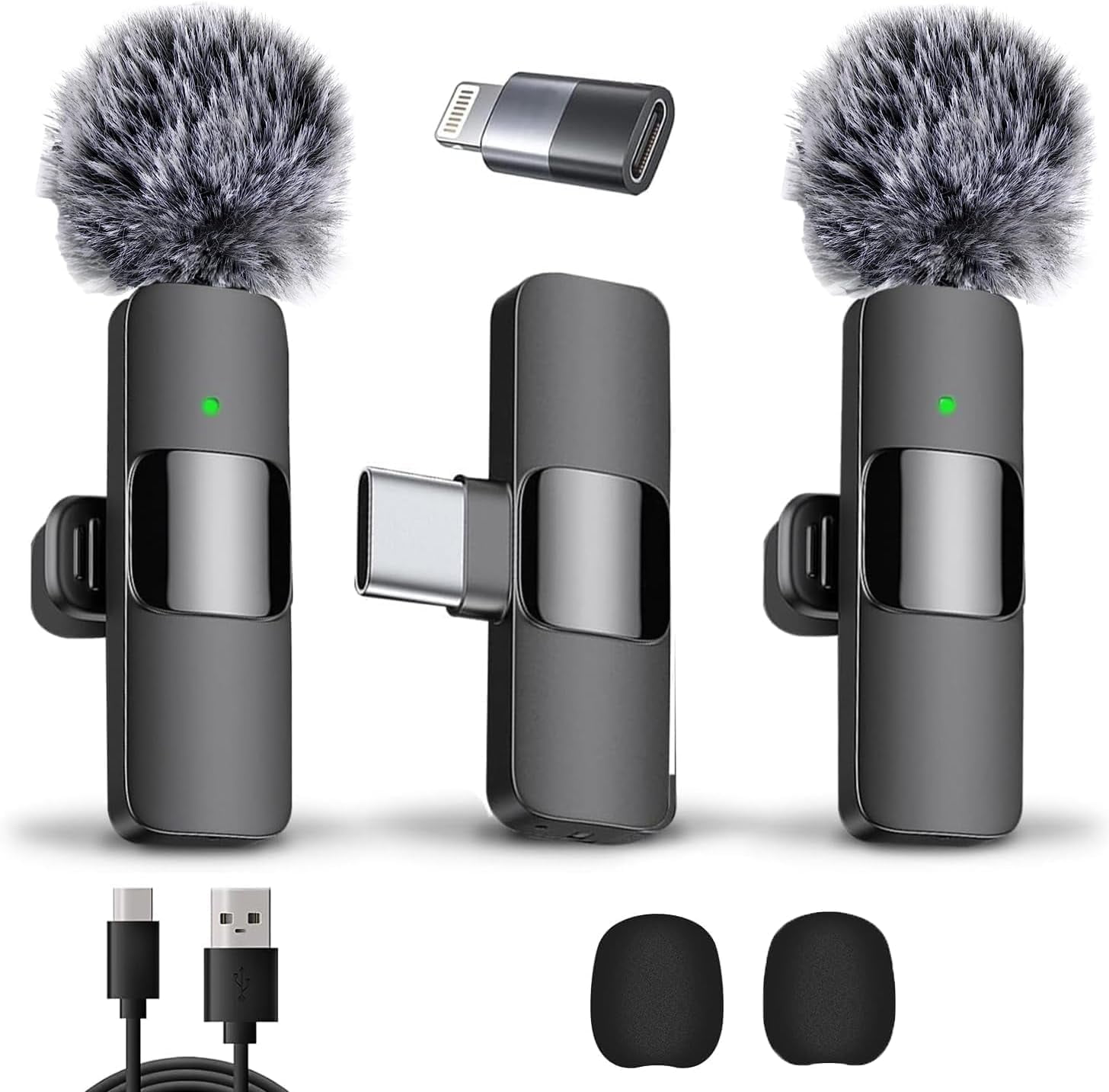 Professional Wireless Microphone 2 Pack Noise Canceling Microphones ...
