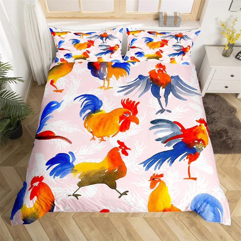 2024 Rooster Bedding Set Farm Animal Duvet Cover Full King Size ...