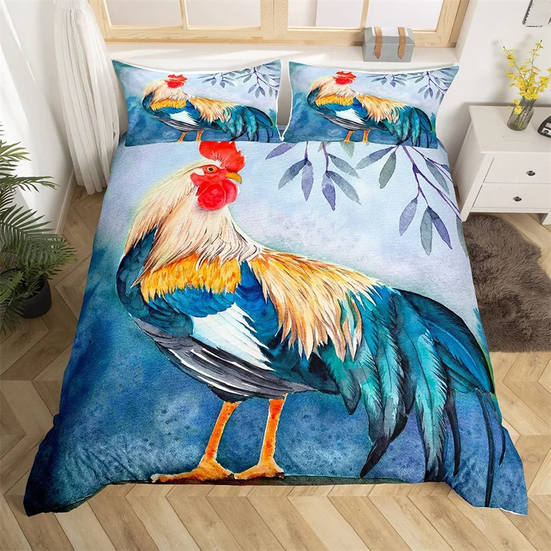 2024 Rooster Bedding Set Farm Animal Duvet Cover Full King Size ...