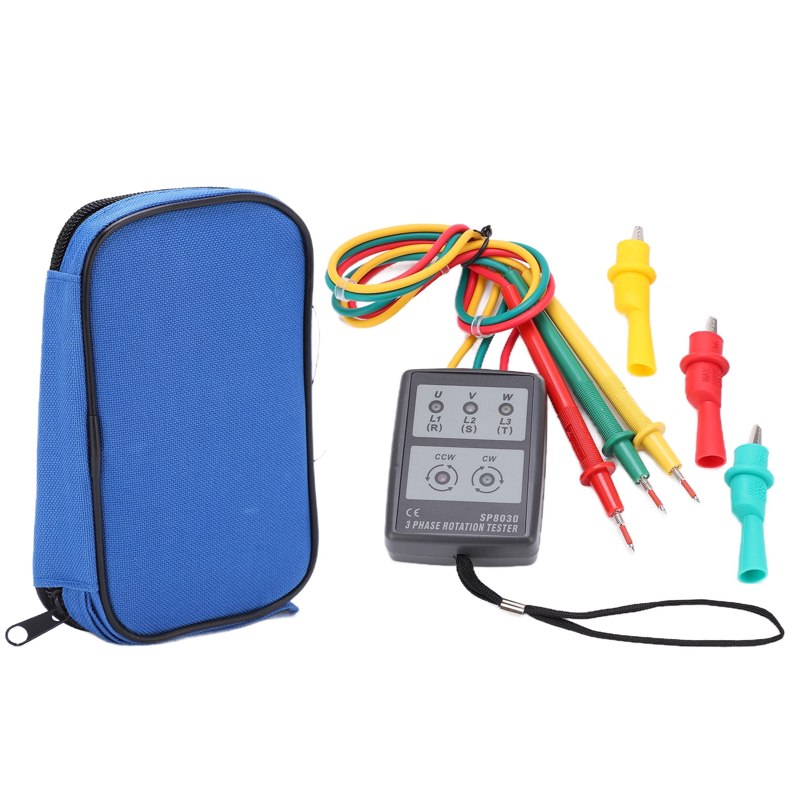 2024 SP8030 3 Phase Sequence Rotation Meter Compact Handheld Battery ...