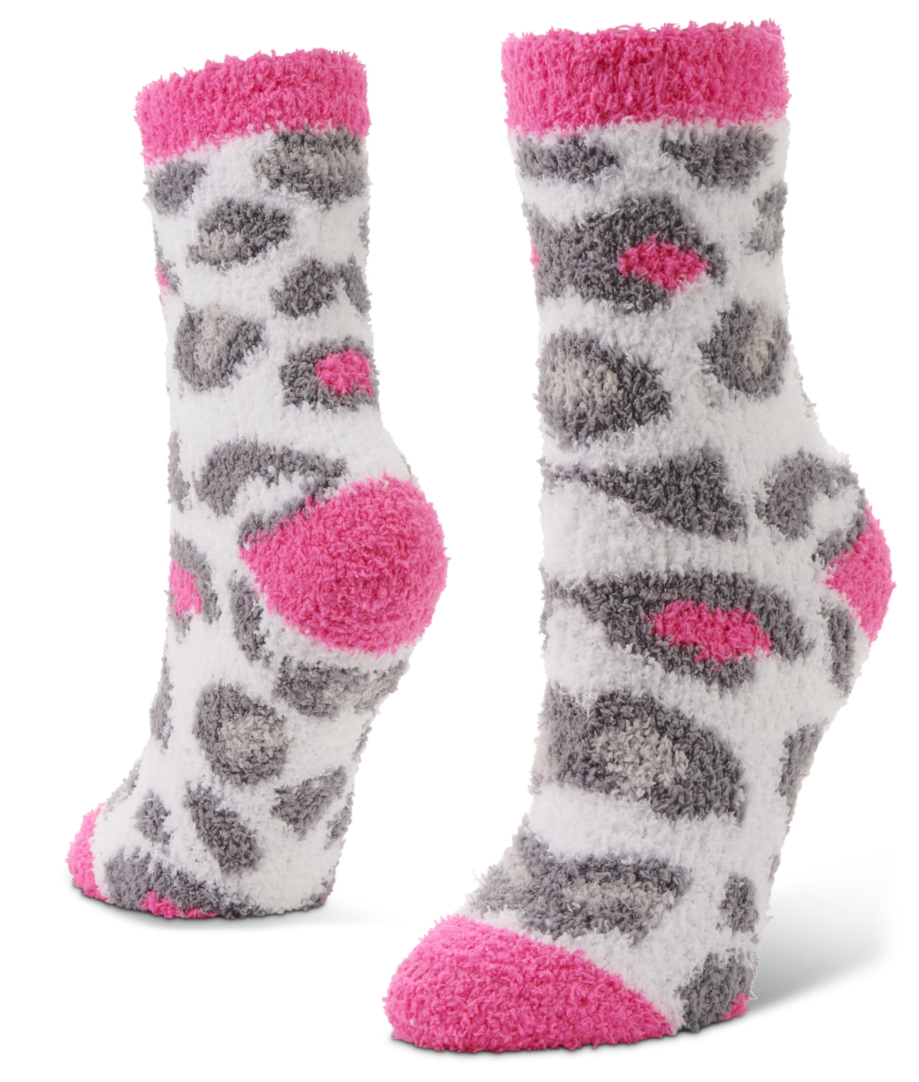 Airplus Fall Spa Aloe Pink Cheetah Crew Sock Medium - Walmart.com
