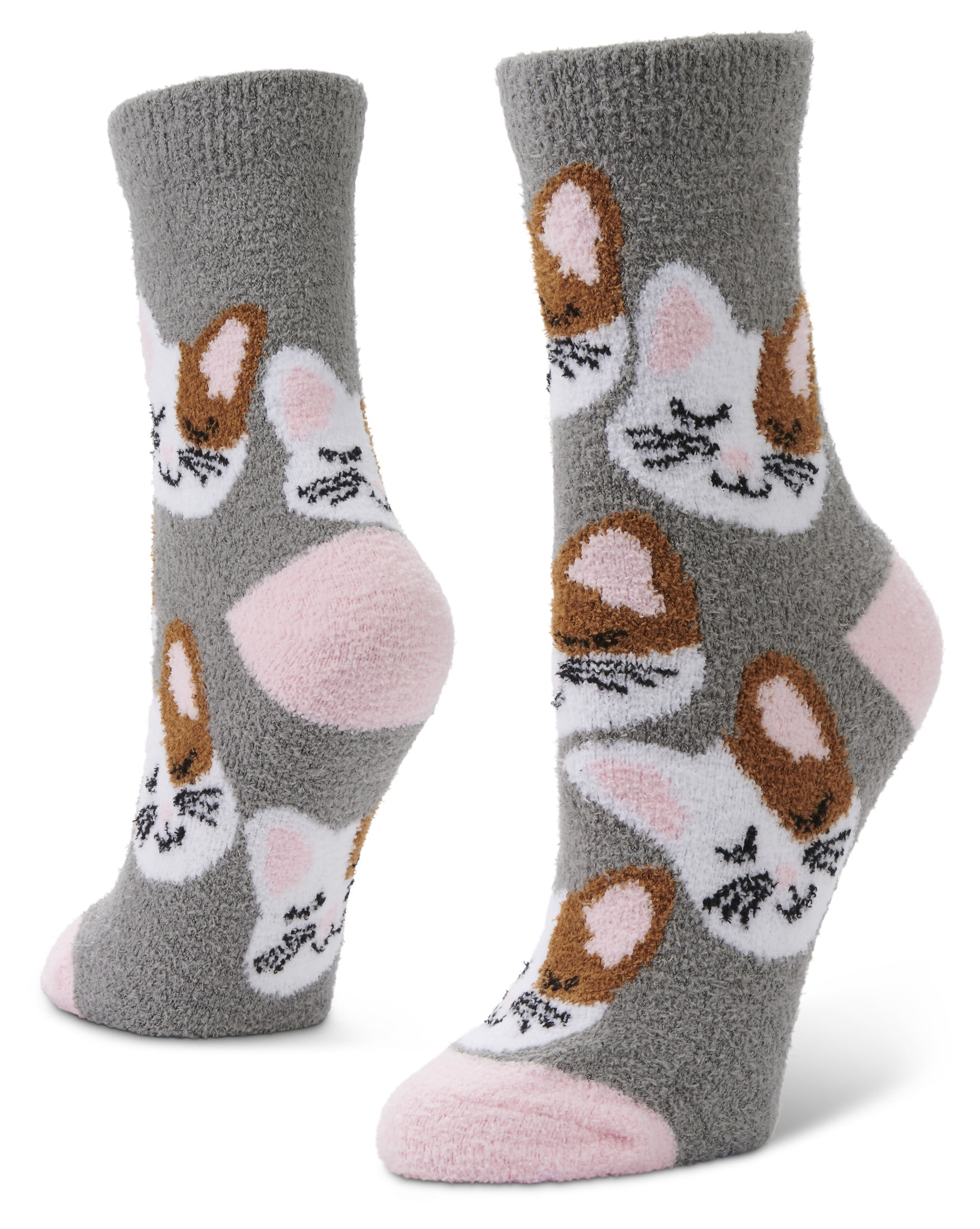 Airplus Fall Spa Aloe Tossed Cats Crew Sock Medium - Walmart.com