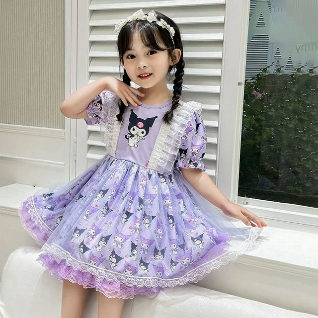 2024 Sanrio Girls Lolita Summer Dress Sanrios Anime My Melody Kuromi ...