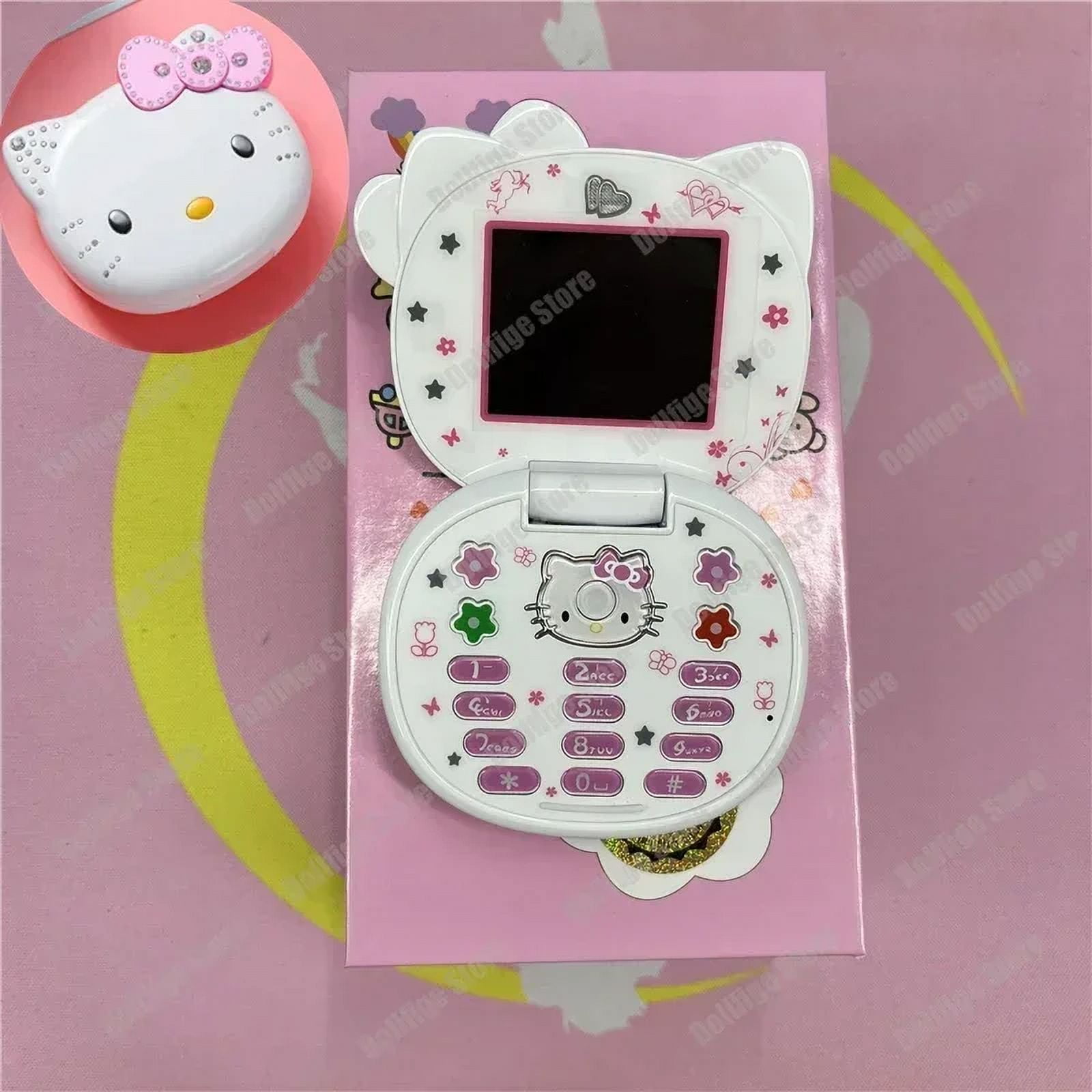 2024 Sanrio Kitty New Product In Stock Cartoon Cute Flip Phone White ...