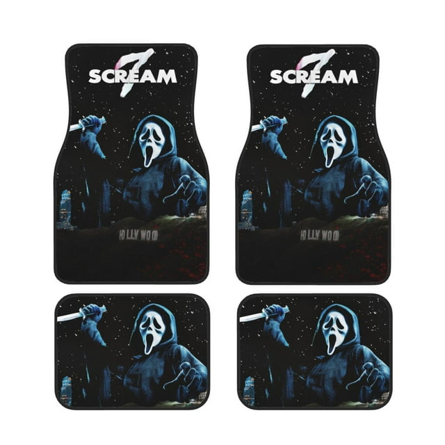 2024 Scream Ghostface Car Floor Mat Set 4-Piece Front/Rear Auto Foot ...