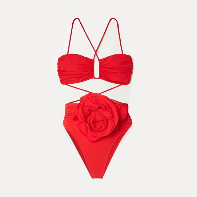 2024 Sexy 3D Flower Bikini Swimwear Women Swimsuit Soild Halter Bikini ...