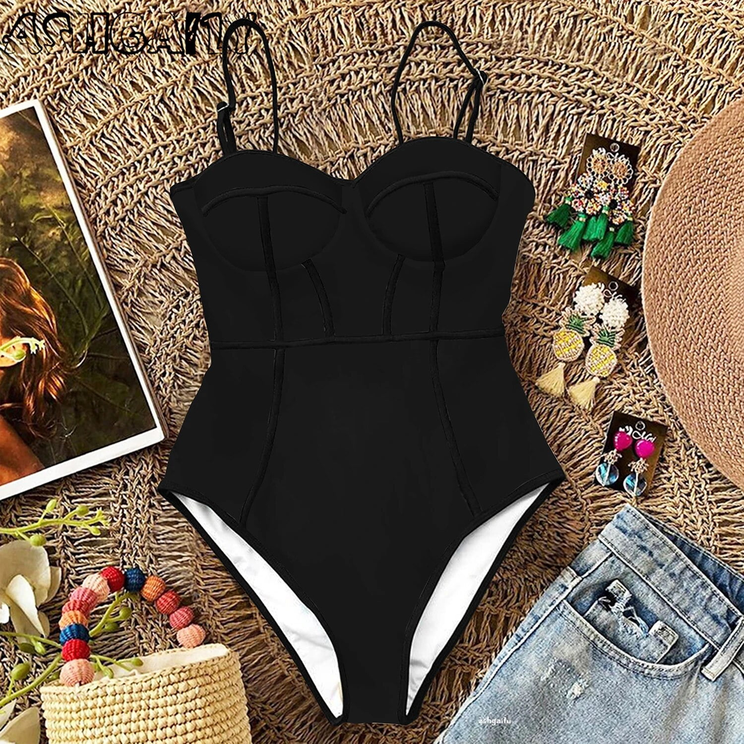 2024 Sexy One Piece Swimsuit Women Swimwear Cut Out Bathing Suit Summer ...