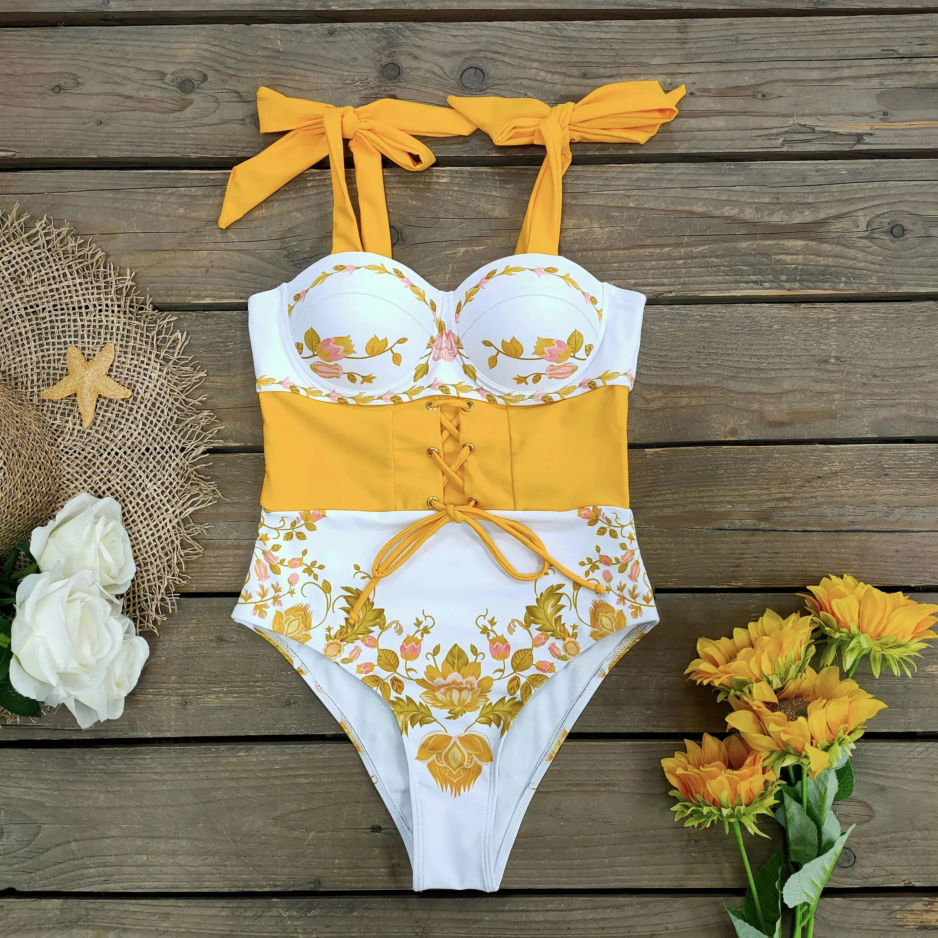 2024 Sexy One Piece Swimsuit Women Swimwear Cut Out Bathing Suit Summer ...