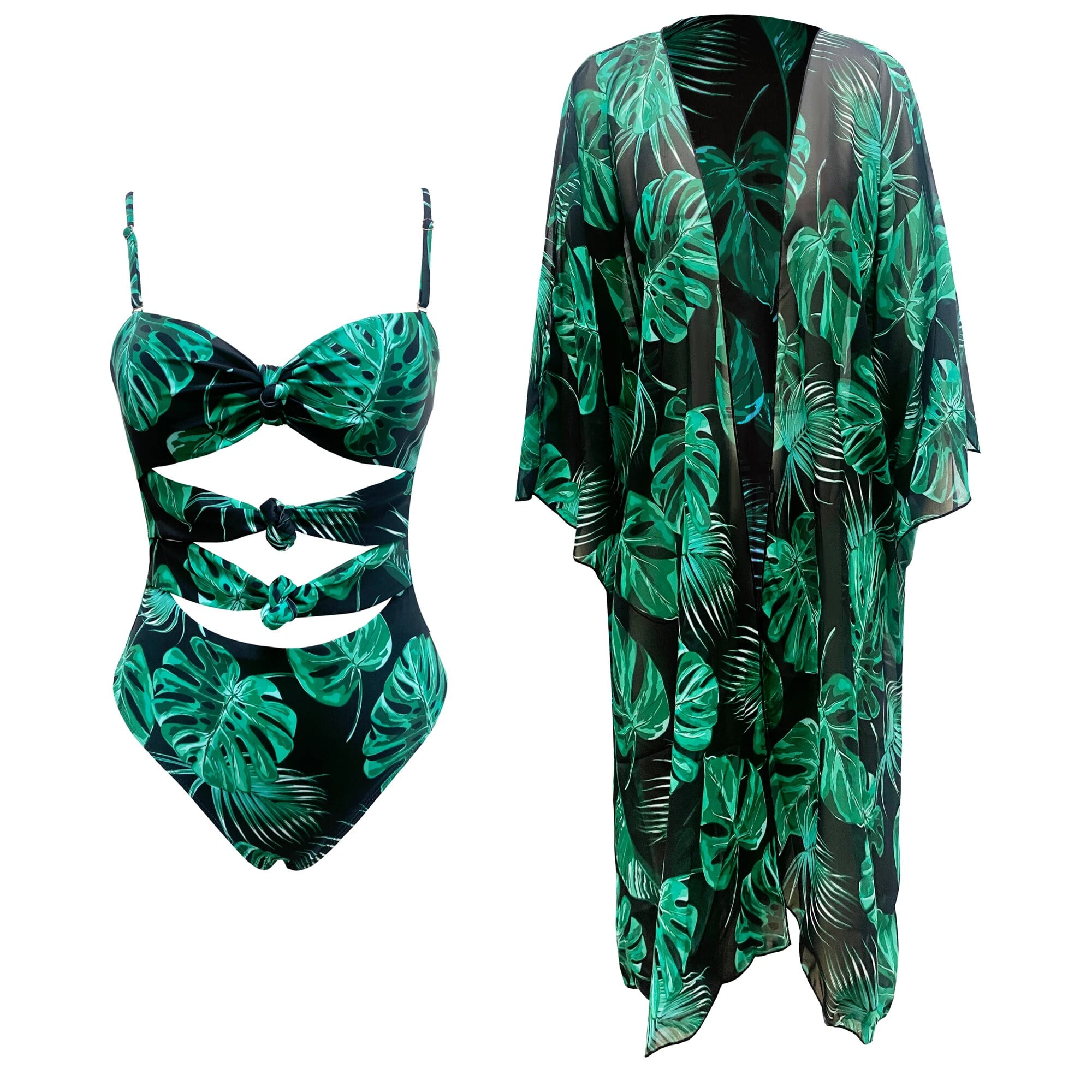 2024 Sexy One Piece Swimsuit and Cover up Cut Out Swimwear Women ...