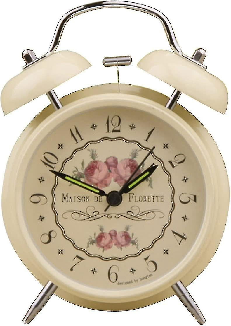 2024 Silent Morning Alarm Clock, Vintage Retro Alarm Clock Night Light ...