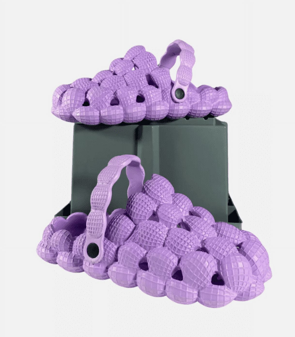 2024 Slip-On Purple, Size 7 Bubble Slides with Strap, Trendy Bubble ...