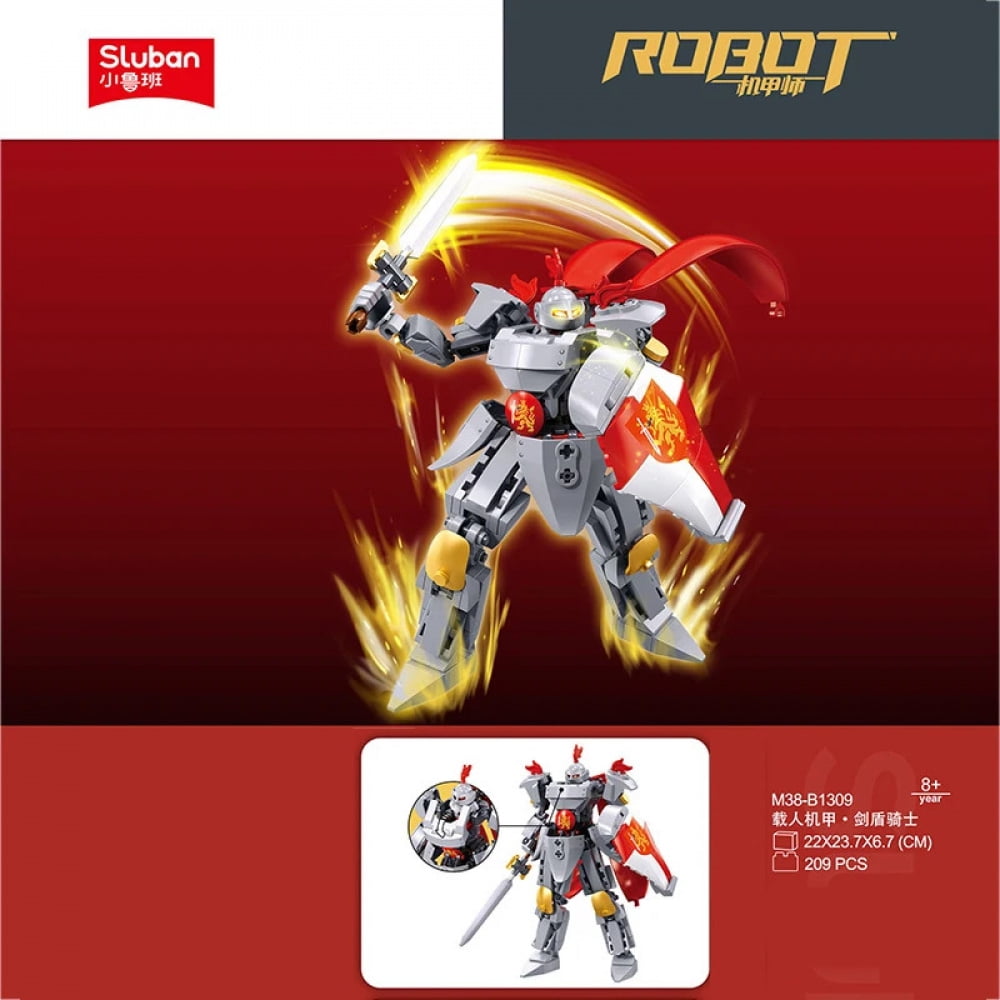 2024 Sluban Sword Shield Knight Super Robot Building Blocks Manned ...