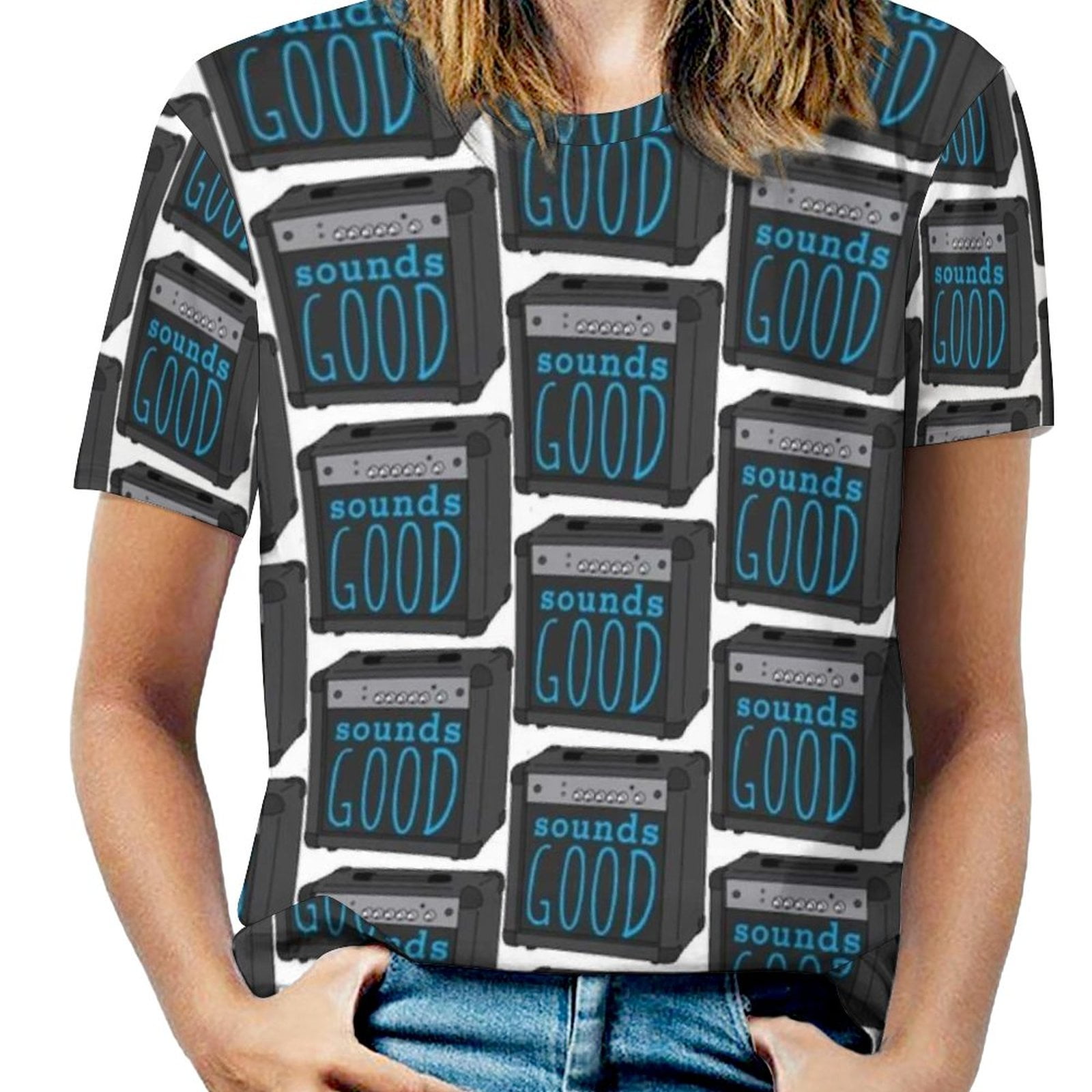 2024 Sounds Good Women Zipper Sexy Printed Vintage T Shirts Tops Full ...