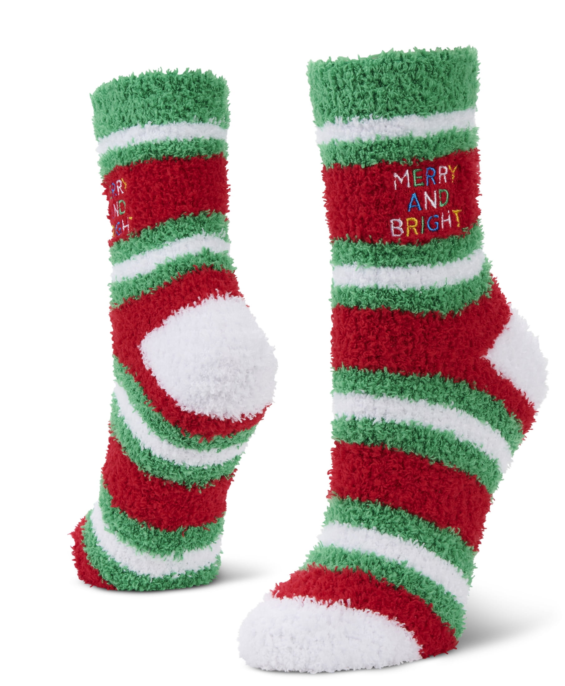 Airplus Aloe Infused Spa Crew Socks, Red Merry Bright, Women's Size 5 ...