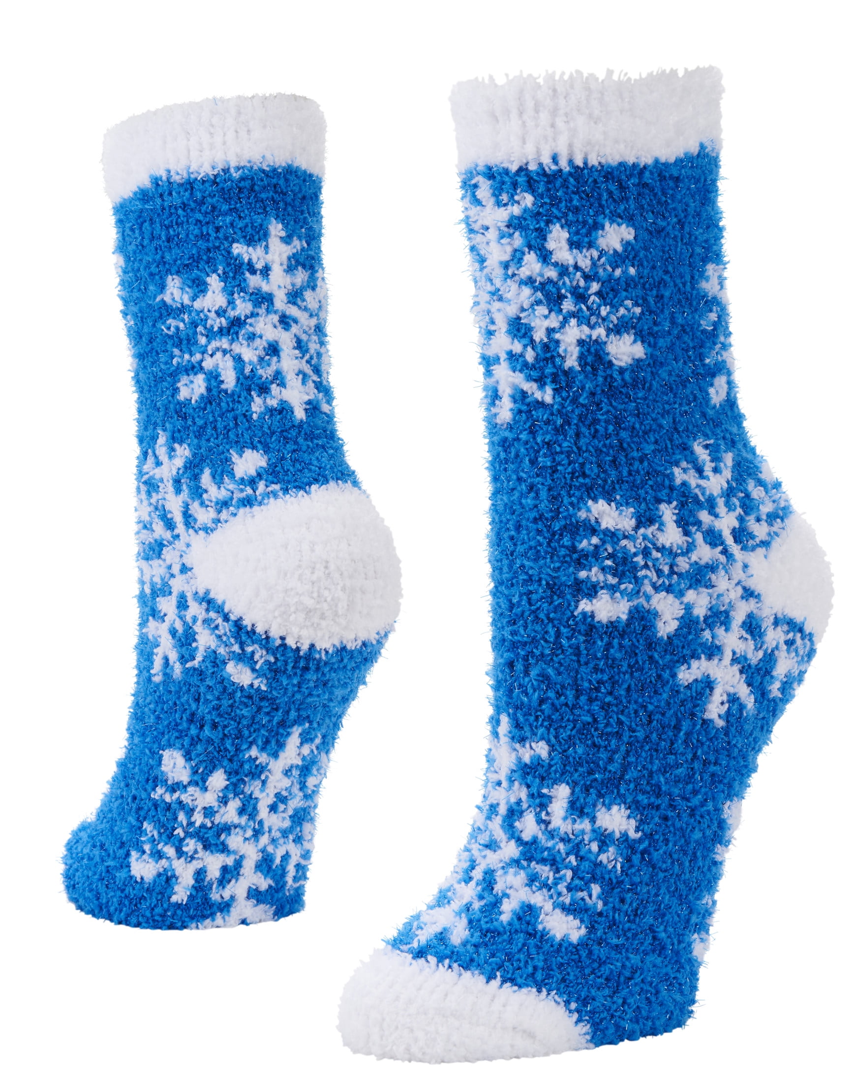 Airplus Aloe Infused Spa Crew Socks Blue White Snowflake Women's Size 5 ...