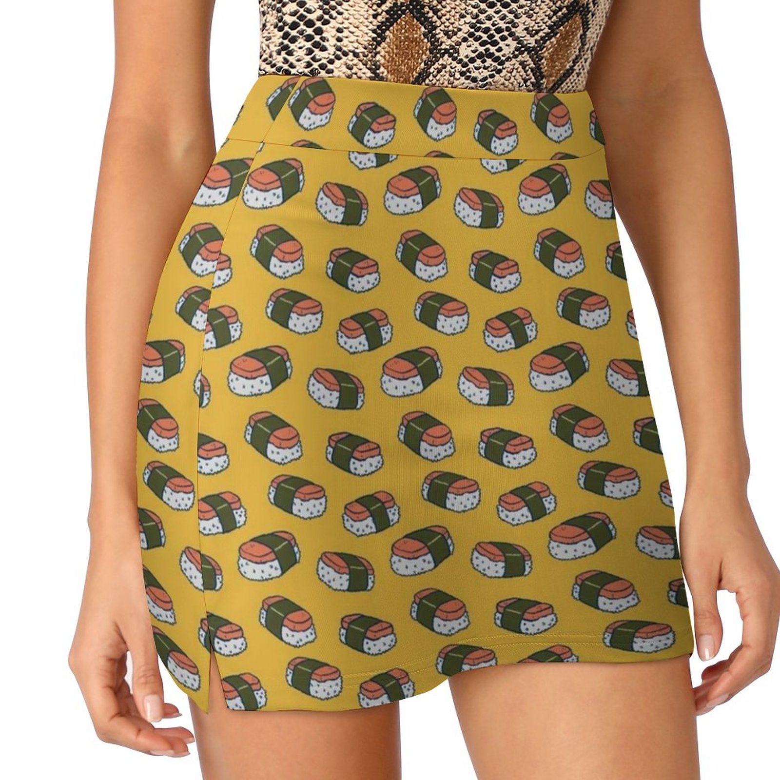 2024 Spam Musubi Sushi Pattern Korean Fashion Skirt Summer Skirts For ...