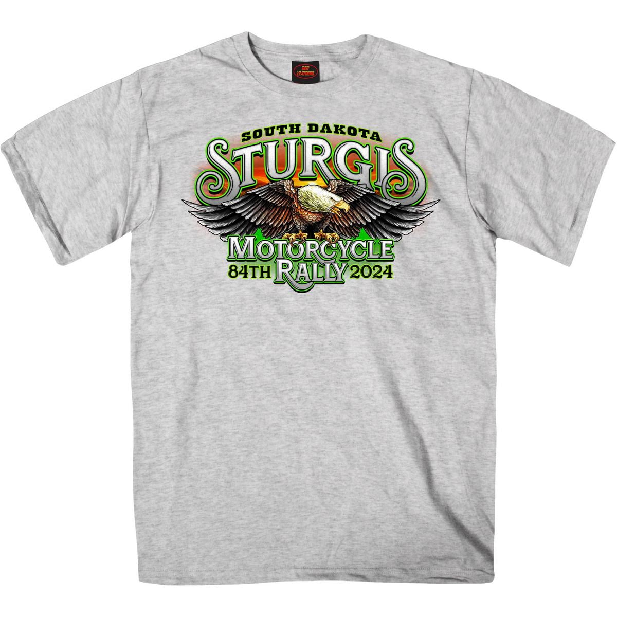 2024 Sturgis #1 Men's Design Eagle & Skull Ash Motorcycle Rally Tee ...