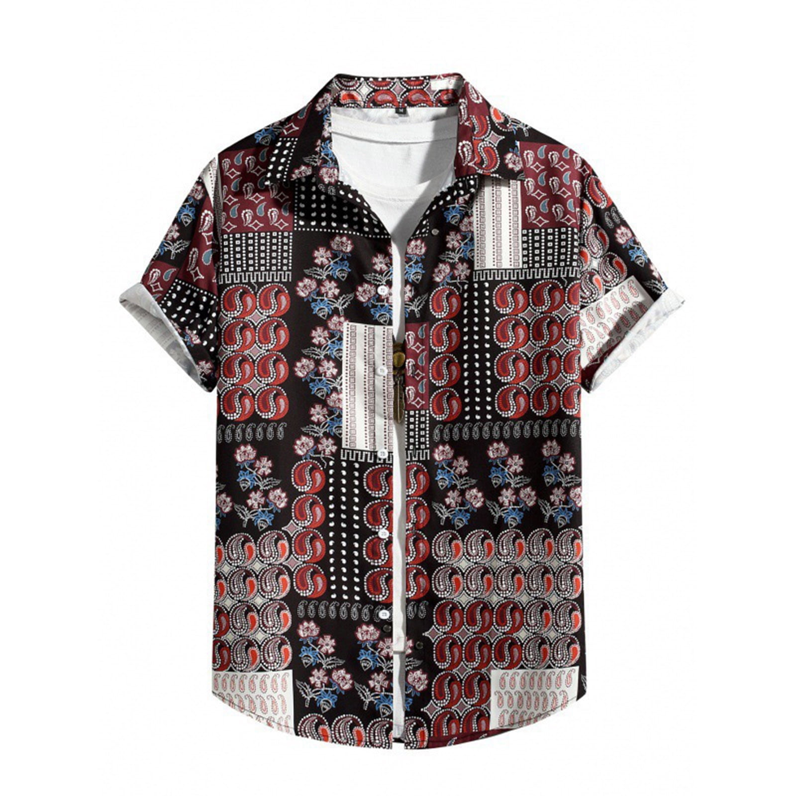 2024 Summer Foreign Trade New Mens Casual Short Sleeved Shirt Mens