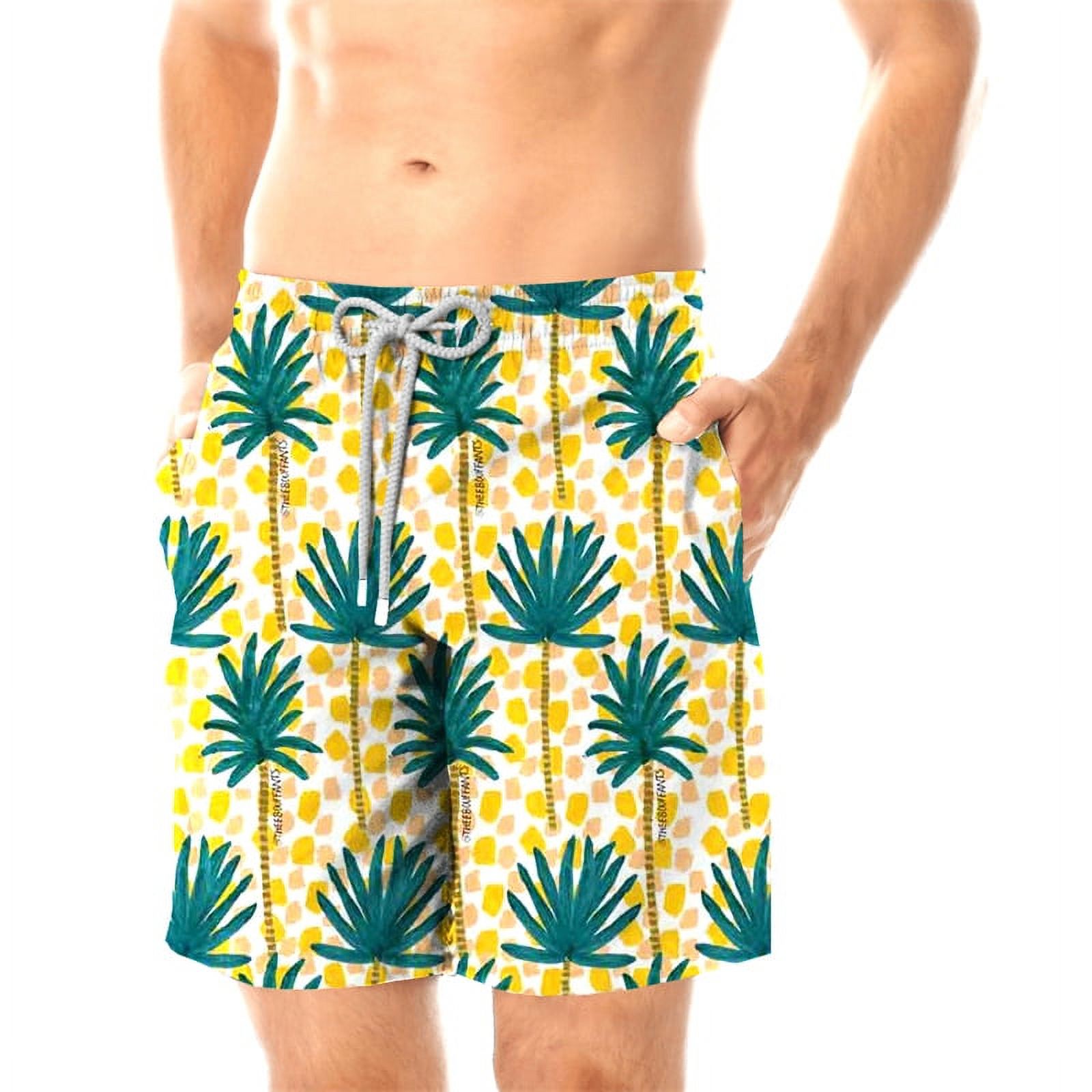 2024 Summer Men's Hawaiian Beach Shorts Retro Print Short Pants Casual ...