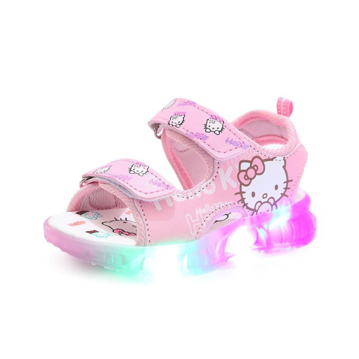 2024 Summer New Baby Led Light Girls Sandals Cute Hello Kitty Children ...