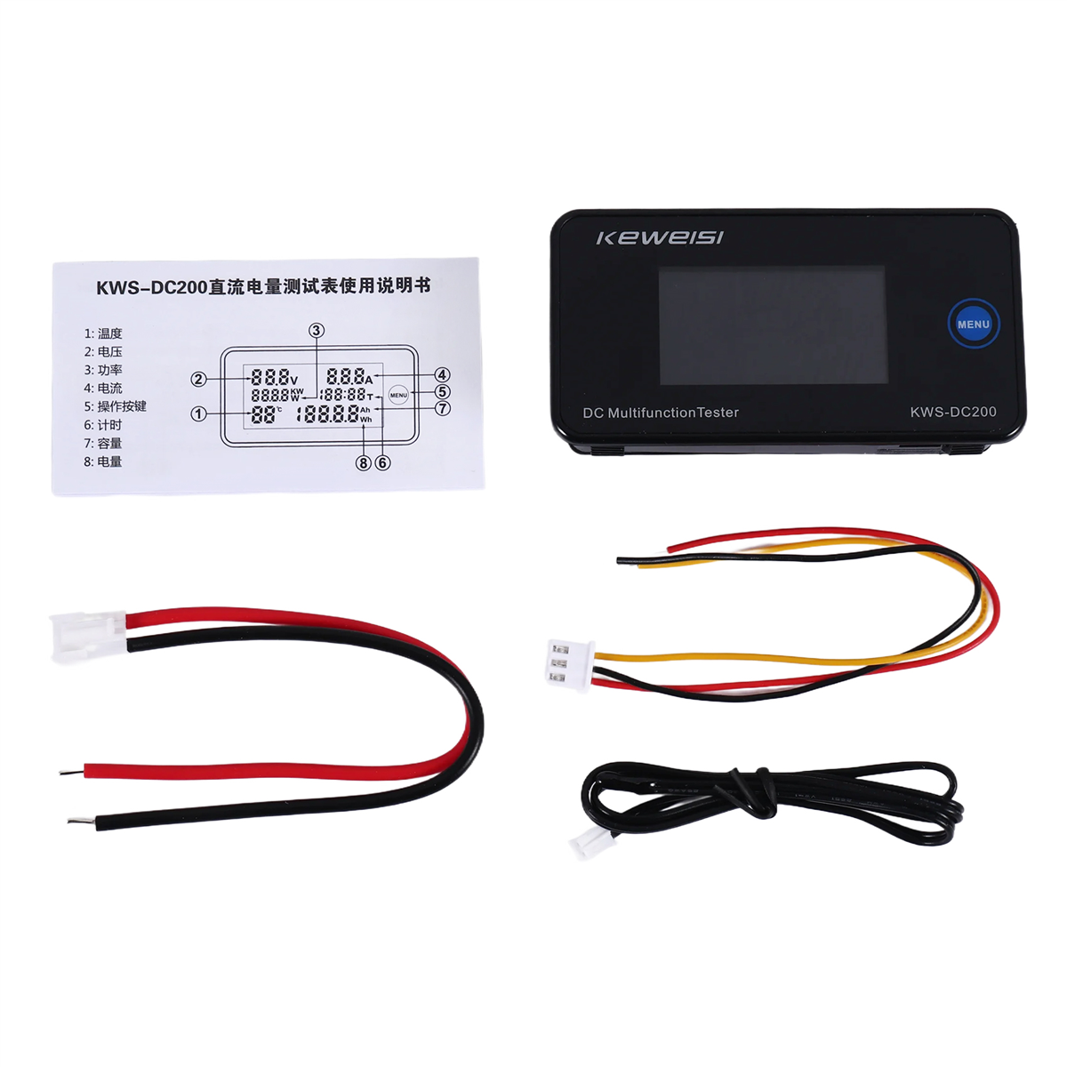 2024 TOP! KEWEISI DC 0-200V Voltmeter Ammeter KWS Power Energy Meter LED Digital Wattmeter ...