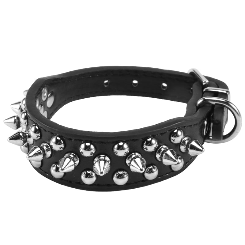 2024 TOP! Leather Spiked Studded Dog Collar 1 inch Wide for Small/X ...