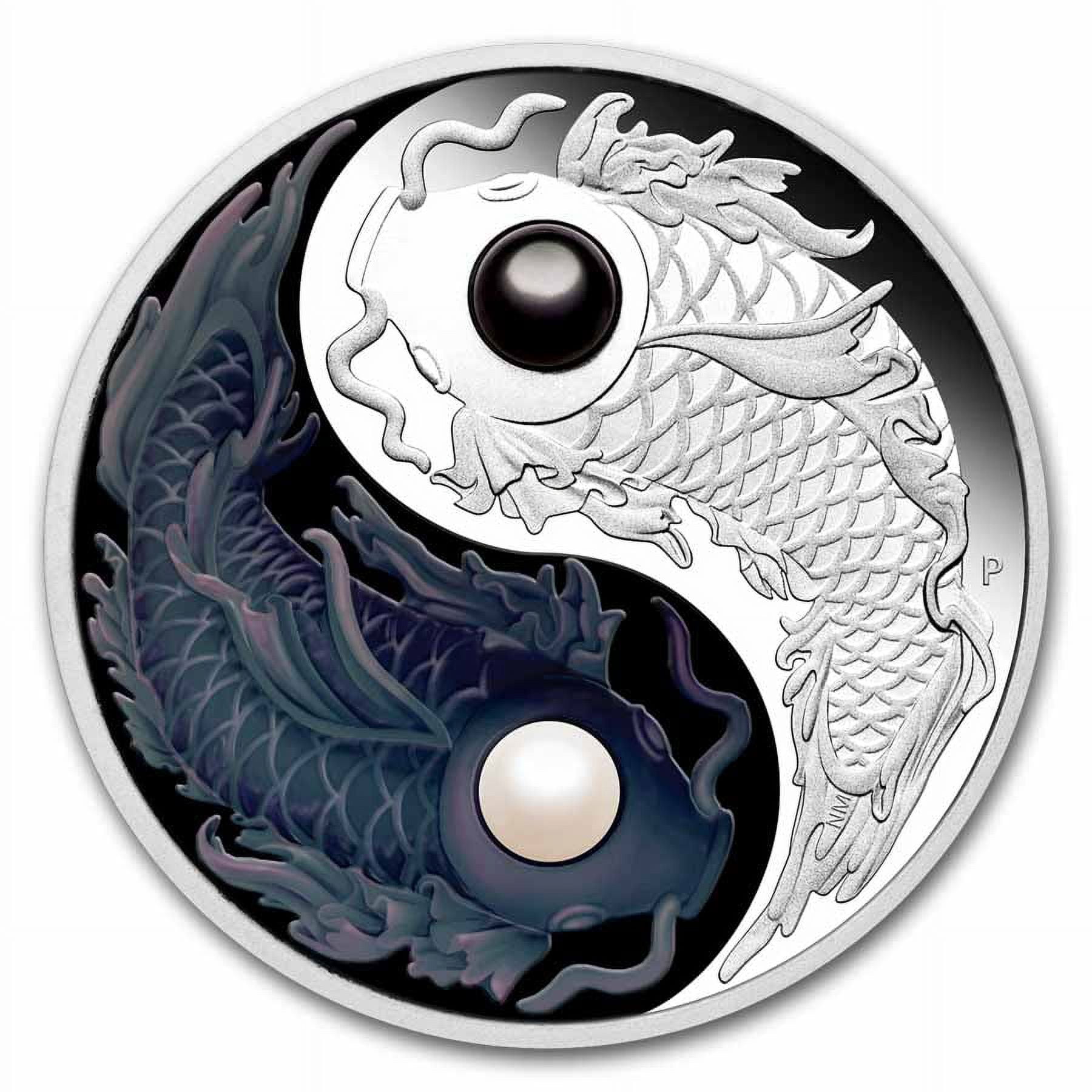 2024 TUV 5 oz Silver Yin Yang Koi Colorized Coin Proof w/ Pearls ...