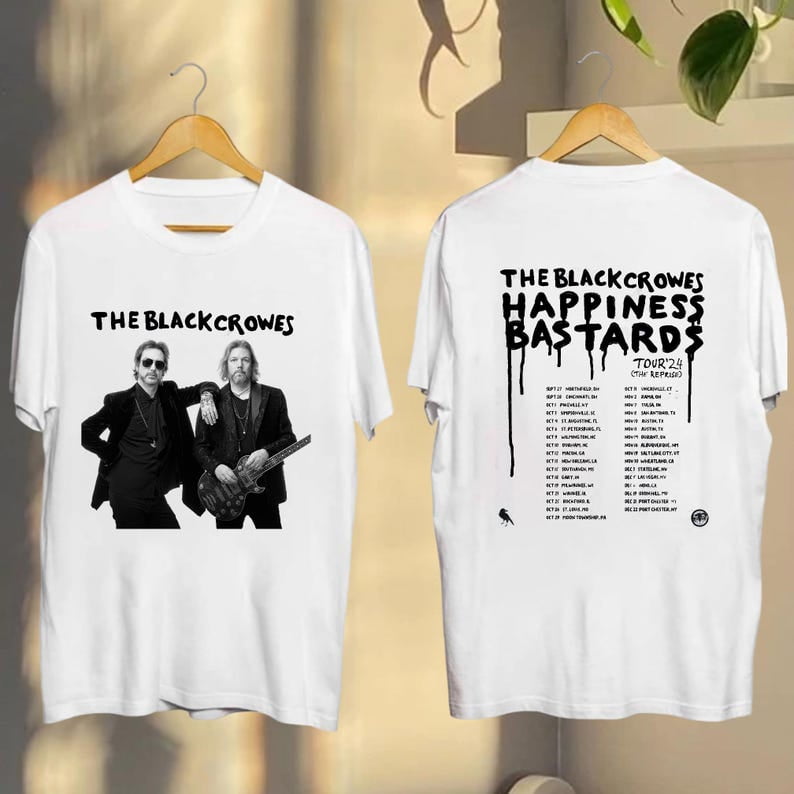 2024 The Black Crowes Happiness Bastards Tour T-Shirt, The Black Crowes ...