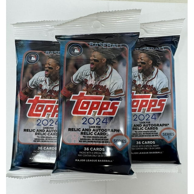 2024 Topps Baseball Series 1 Fat packs - Contains 3 Fat Packs - Walmart.com