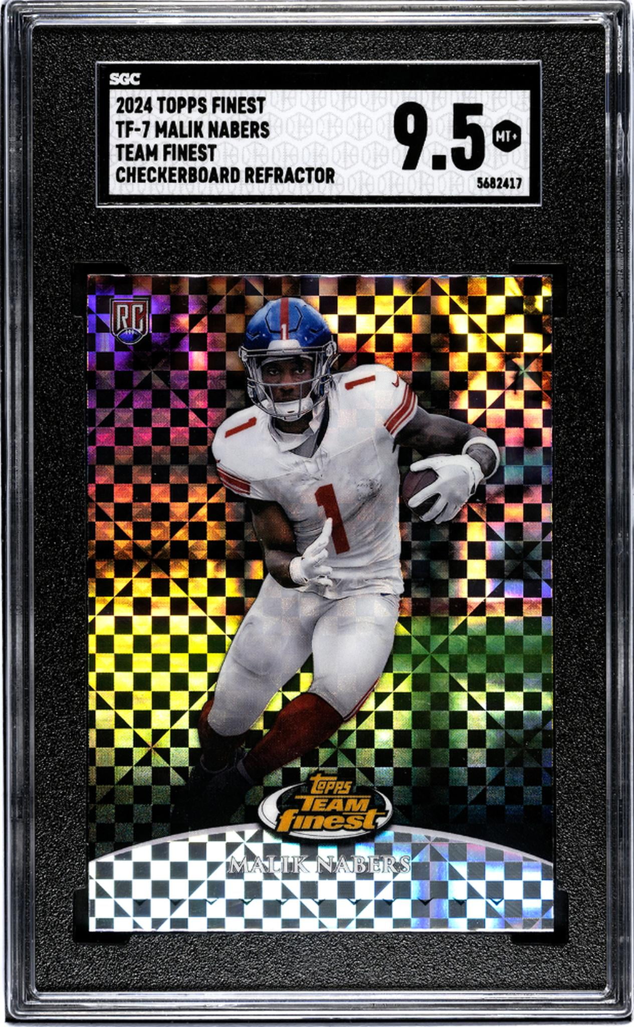 2024 Topps Finest #TF-7 Malik Nabers Team Finest Checkerboard Refractor ...