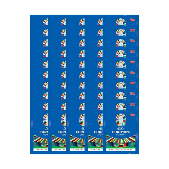 Topps 2024 UEFA Euro Action-Packed Sticker Collection - 50 Packs, 300 ...