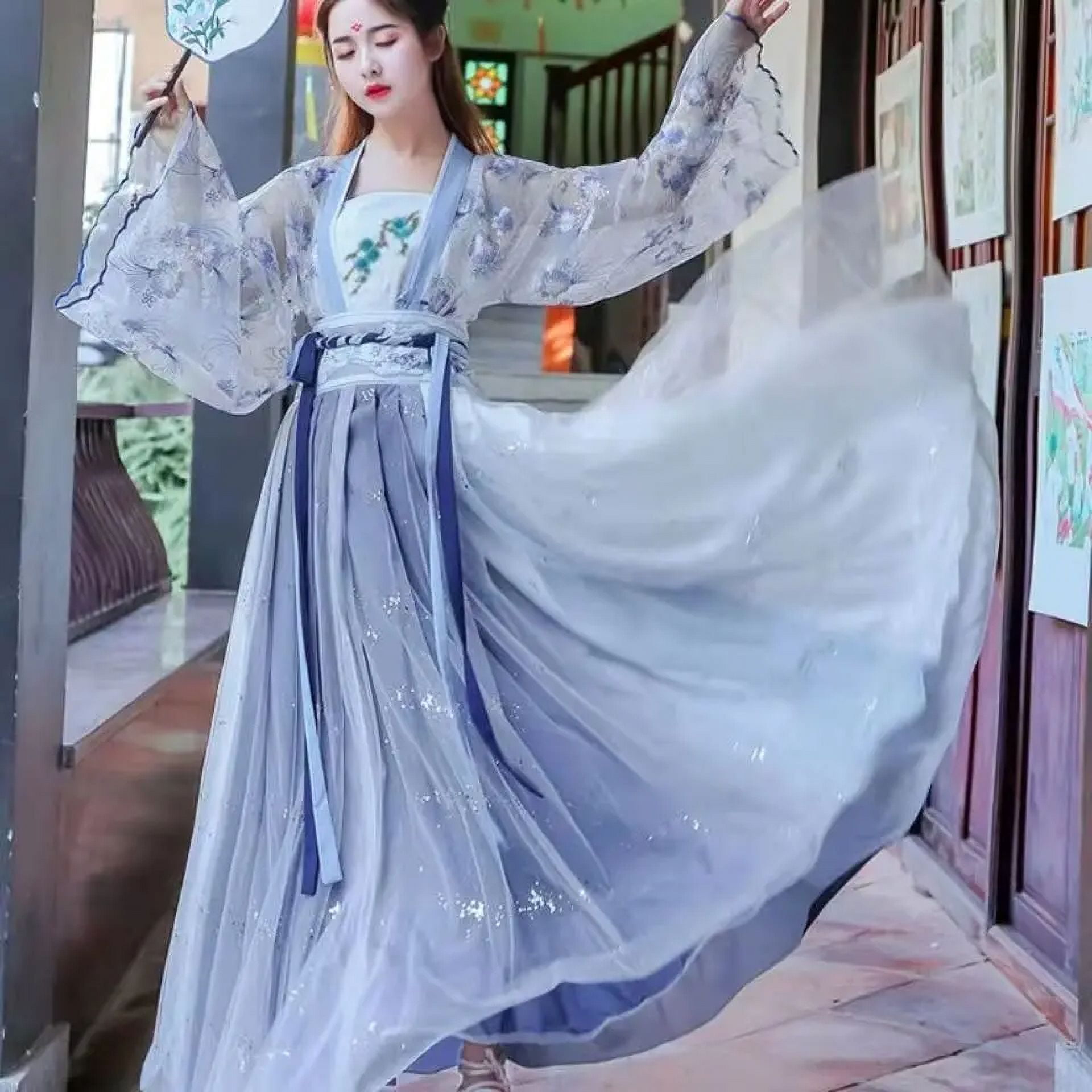 2024 Traditional Women Flower Hanfu Dress Ancient Costume Beautiful ...