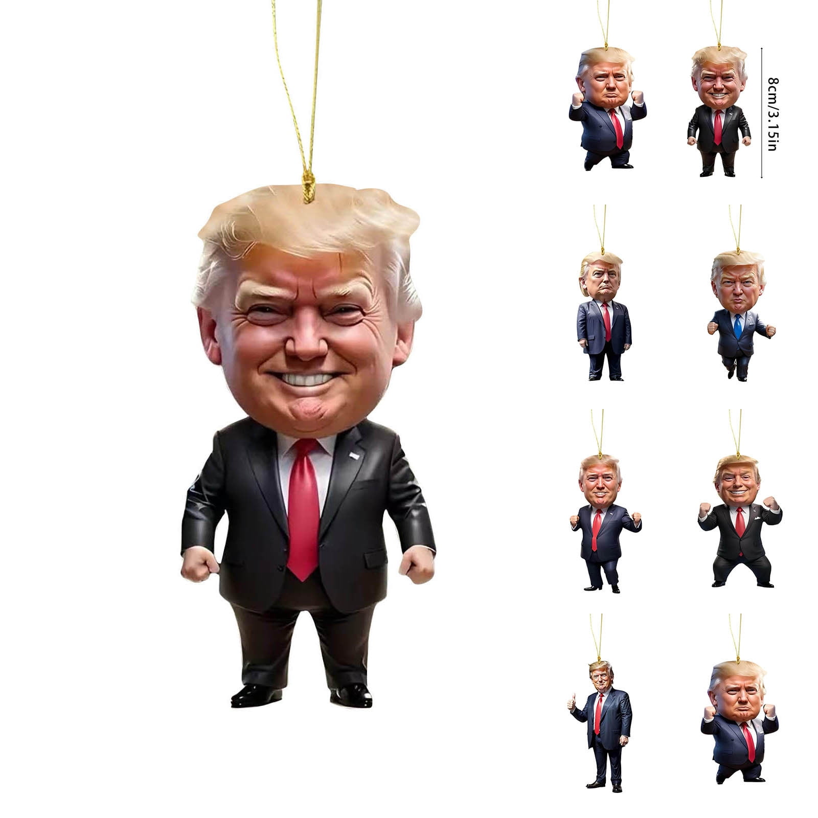 2024 Trump Items 2D Acrylic Christmas Tree Ornaments Acrylic Christmas ...