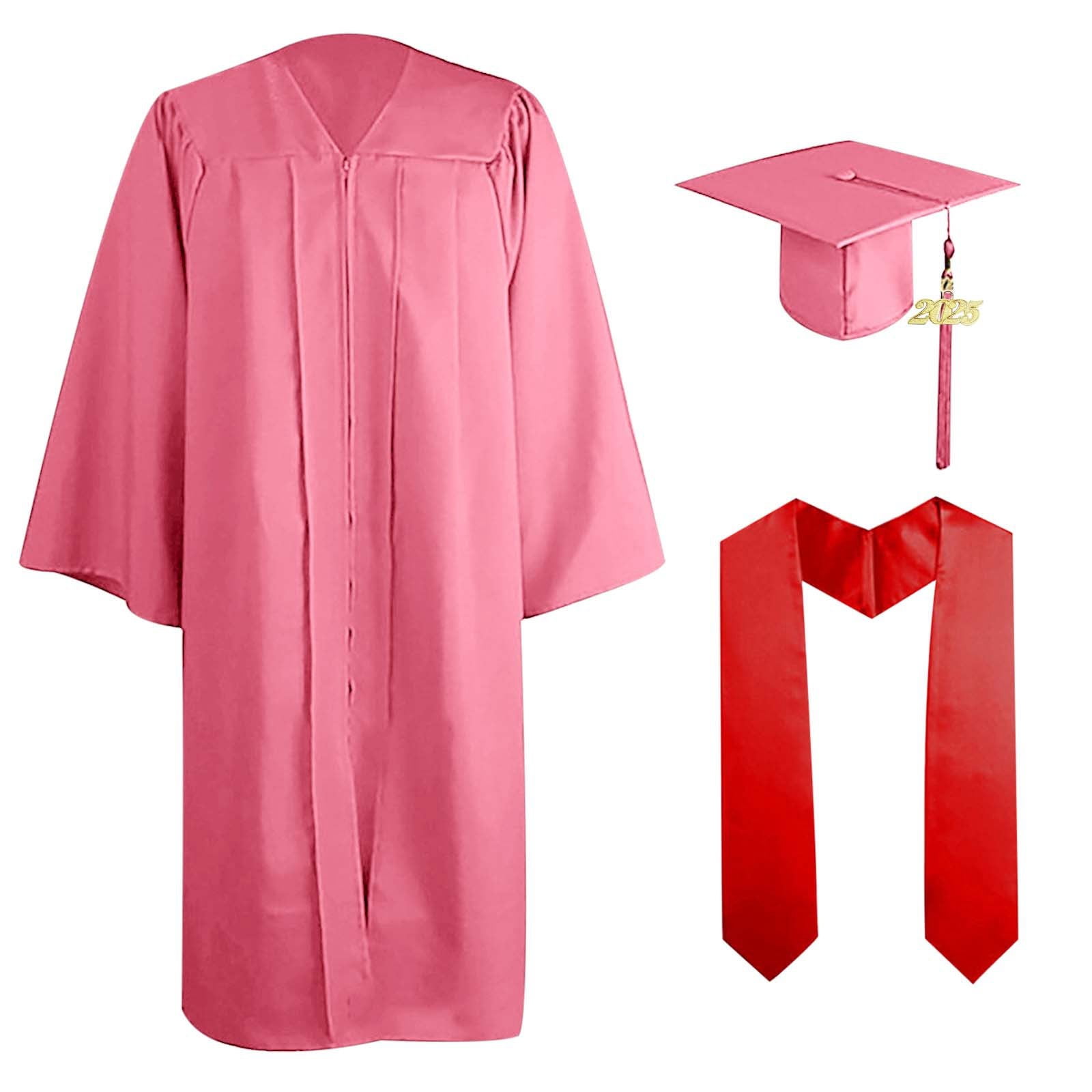 2024 Unisex Adult Graduation Gown with Cap and Year Charm Formal ...