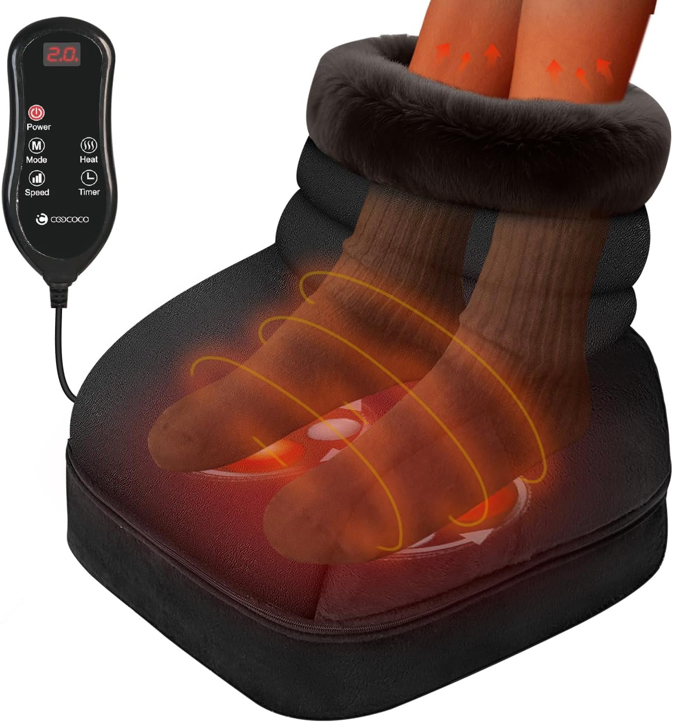 2024 Upgrade Elevated Foot Massager with Heat, Foot Warmer for ...
