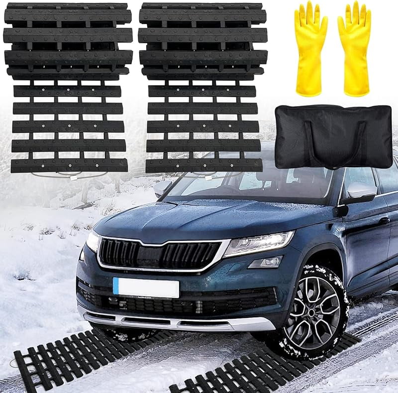 MY 2024 Upgrade Emergency Devices 2 pcs Tire Traction Mats 39.3" (L) x ...